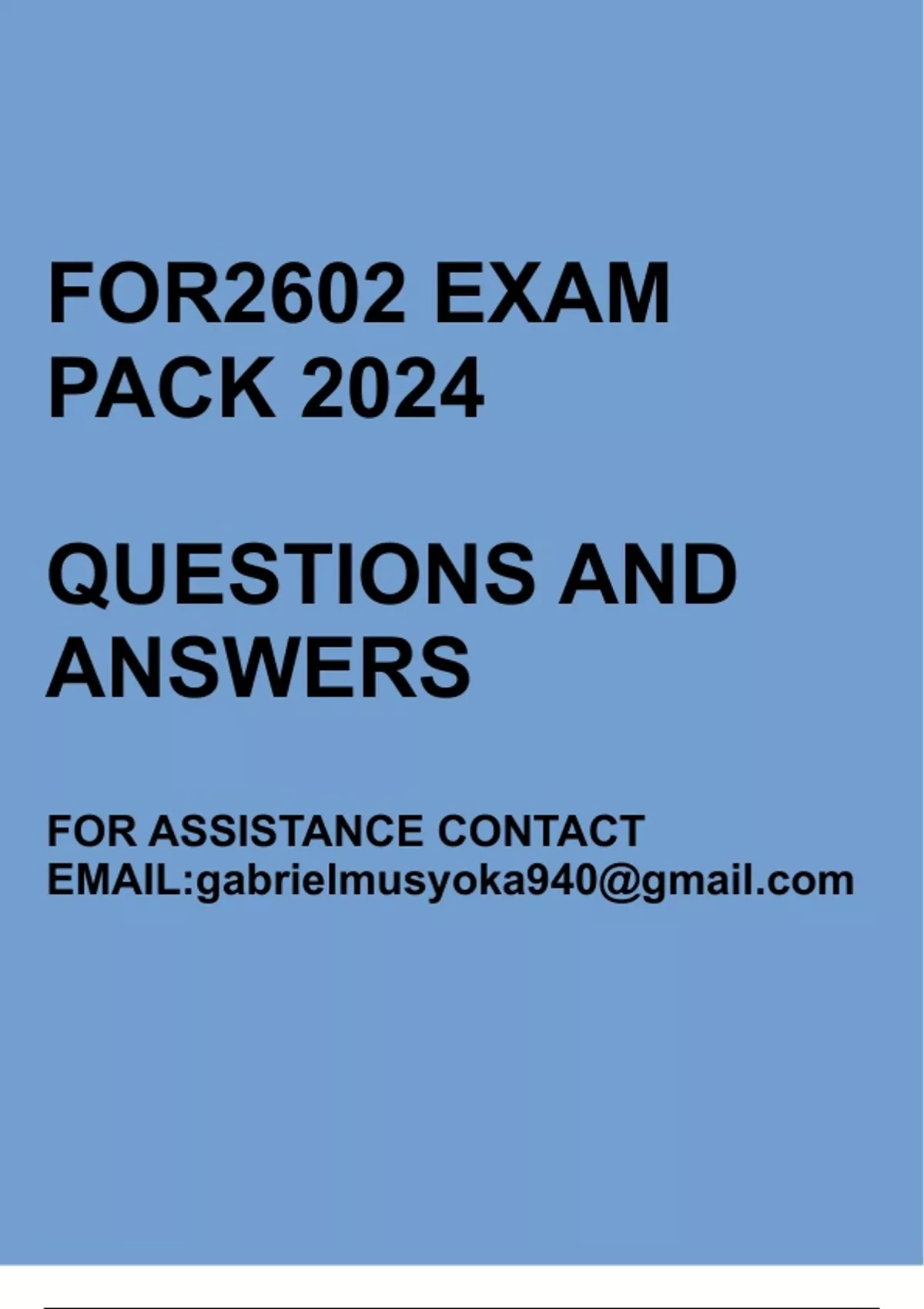 FOR2602 Exam pack 2024 (Forensic methods and techniques) questions and ...