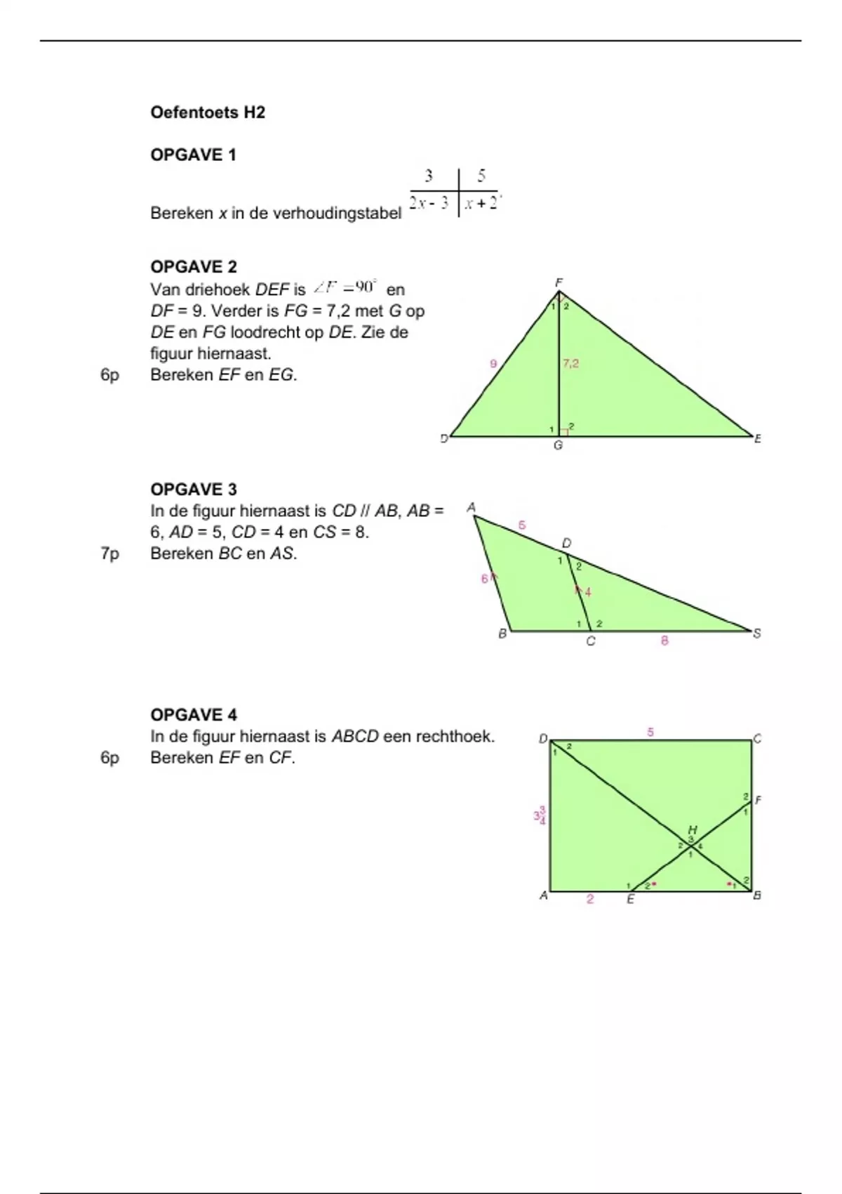 (oefen)Toets vwo 3 H2 lineaire formules (met uitwerkingen) Wiskunde - Wiskunde - Stuvia NL