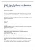 NCCP Exam-Real Estate Law Questions & Answers 2024 - NCCP - Stuvia US