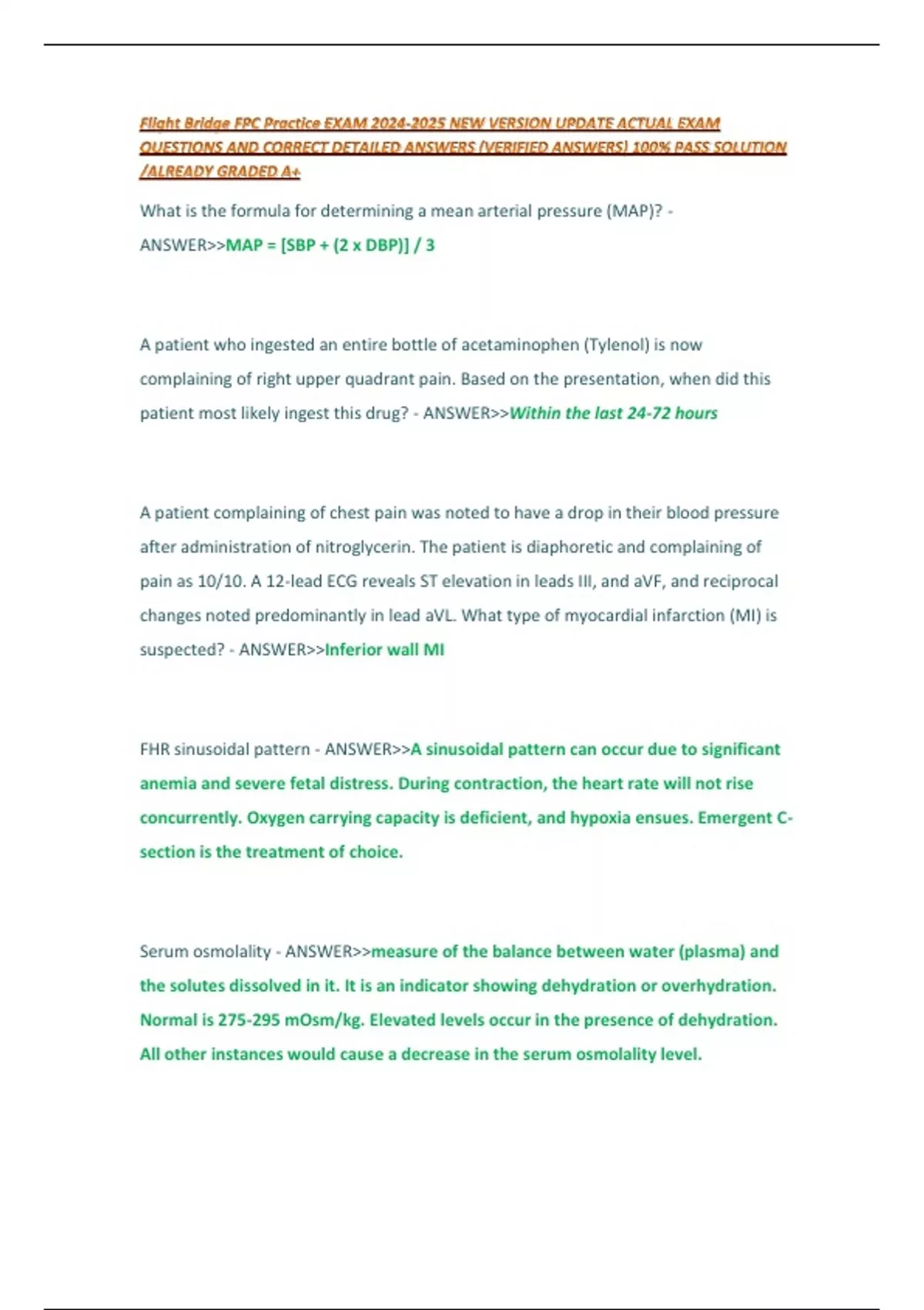 Flight Bridge Fpc Practice Exam New Version Update Actual Exam 150 Questions And Correct