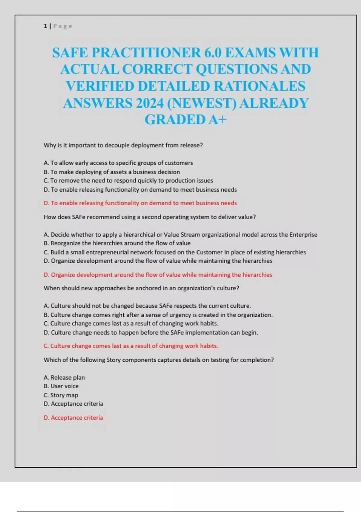 SAFE PRACTITIONER 6.0 EXAMS WITH ACTUAL CORRECT QUESTIONS AND VERIFIED DETAILED RATIONALES ...