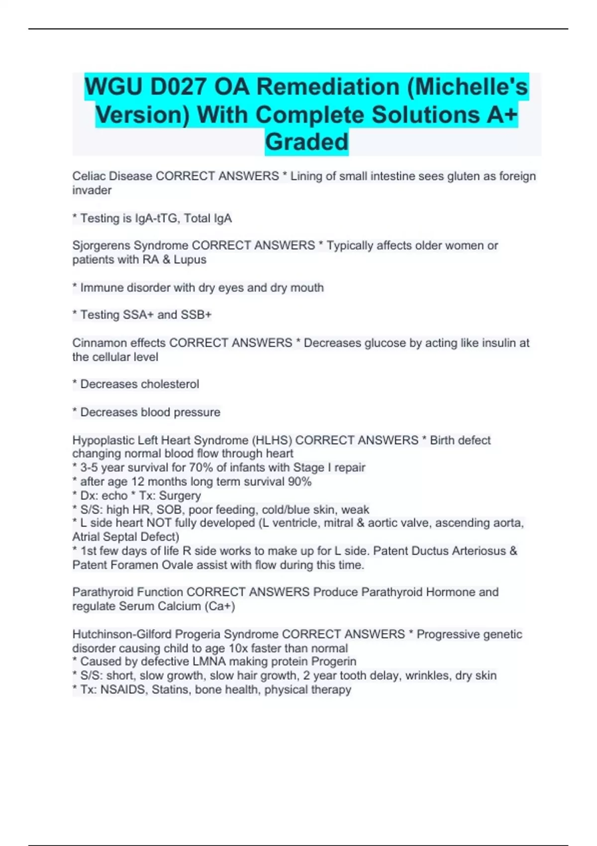 WGU D027 OA Remediation (Michelle's Version) With Complete Solutions A+ ...