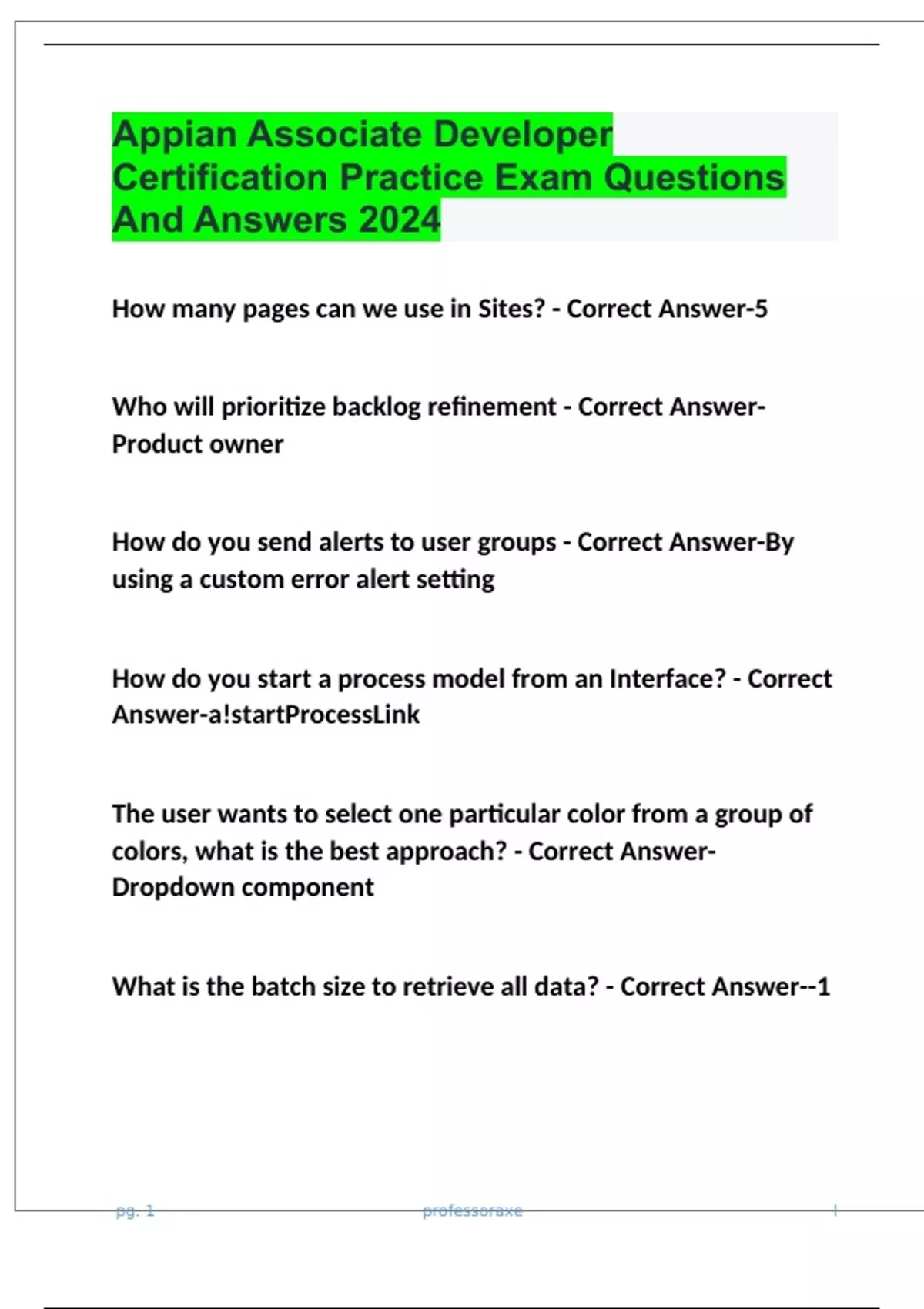 Appian Associate Developer Certification Practice Exam Questions And