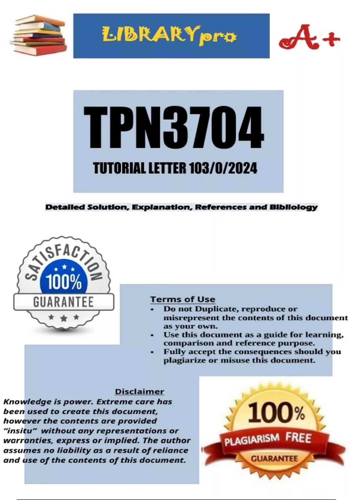 TPN3704 TUTORIAL LETTER 2024 - TPN3704 - Teaching Practice Intermediate ...
