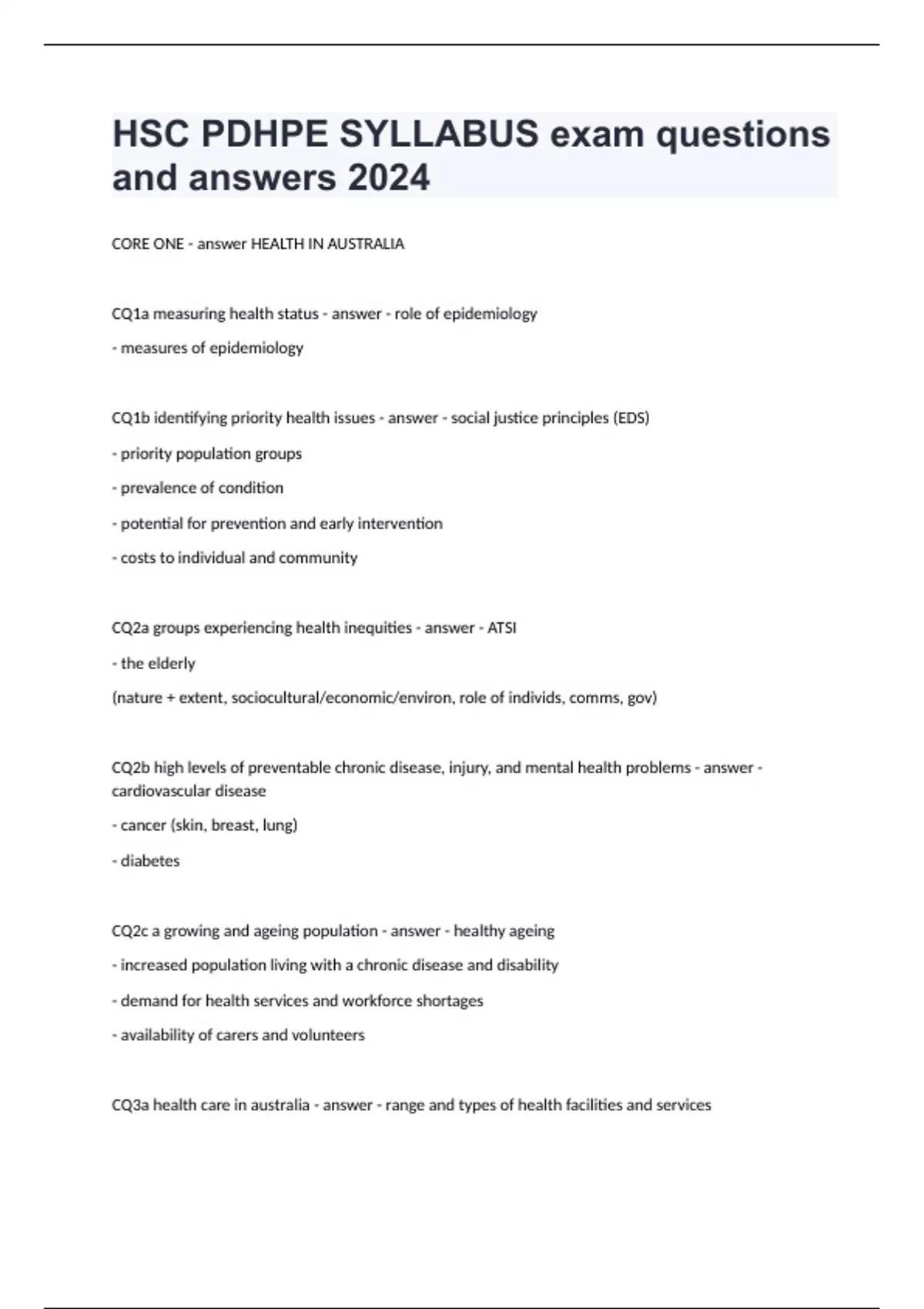 HSC PDHPE SYLLABUS Exam Questions And Answers 2024 PDHPE HSC Stuvia US HSC PDHPE SYLLABUS Exam Questions And Answers 2024 PDHPE HSC Stuvia US