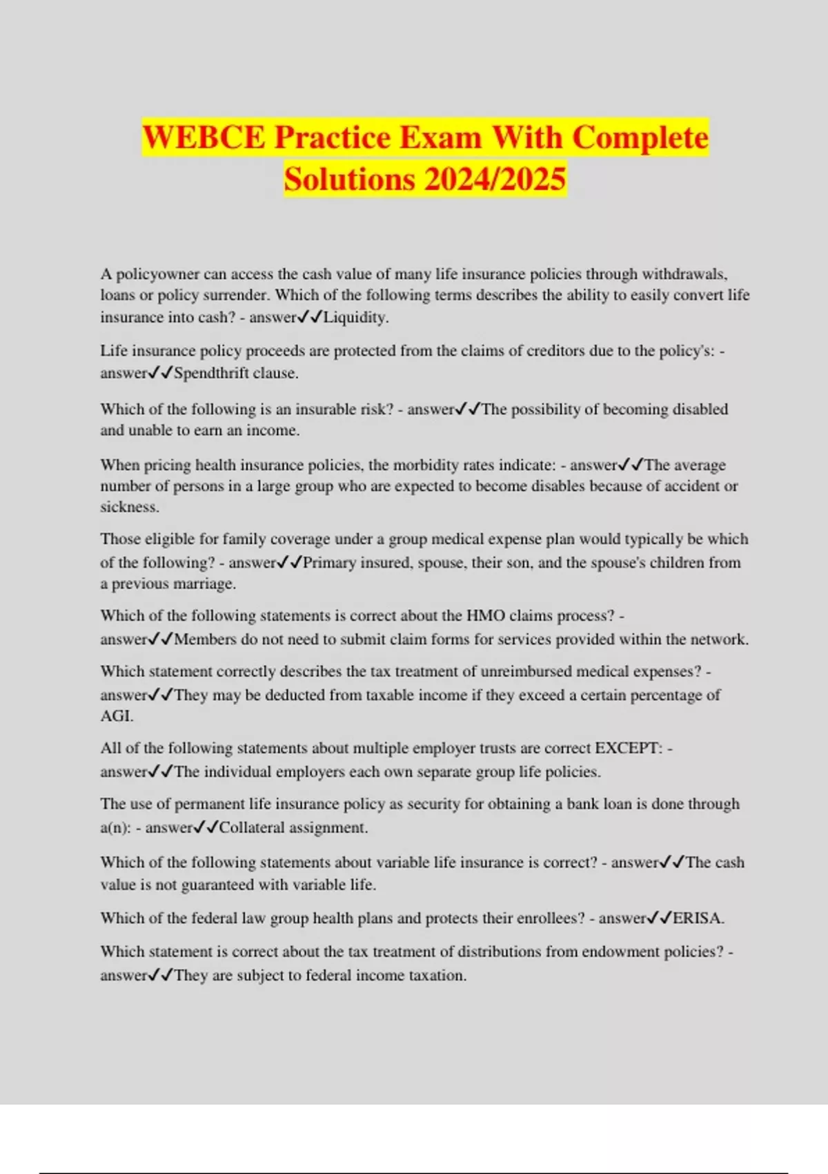 WEBCE Practice Exam With Complete Solutions 2024/2025 - WebCE - Stuvia US