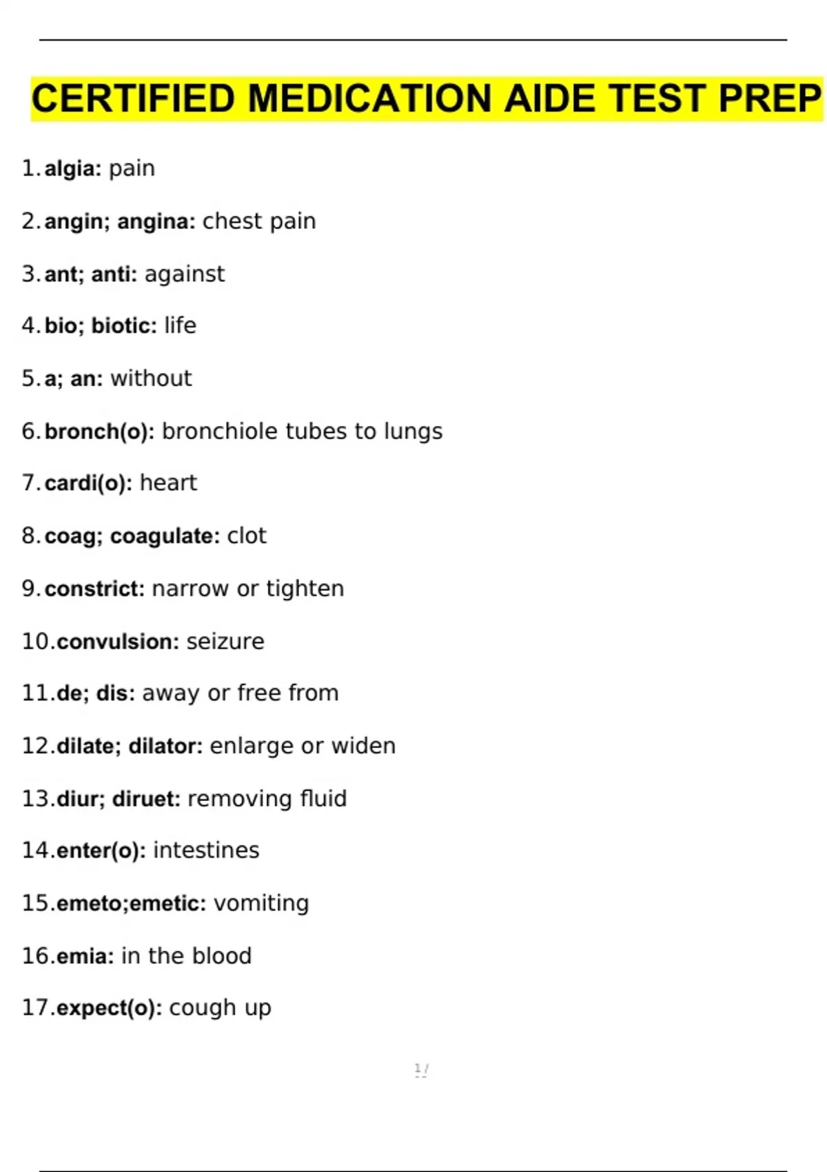 MEDICATION AIDE BUNDLED Certified Medication Aide Exam / Medication ...