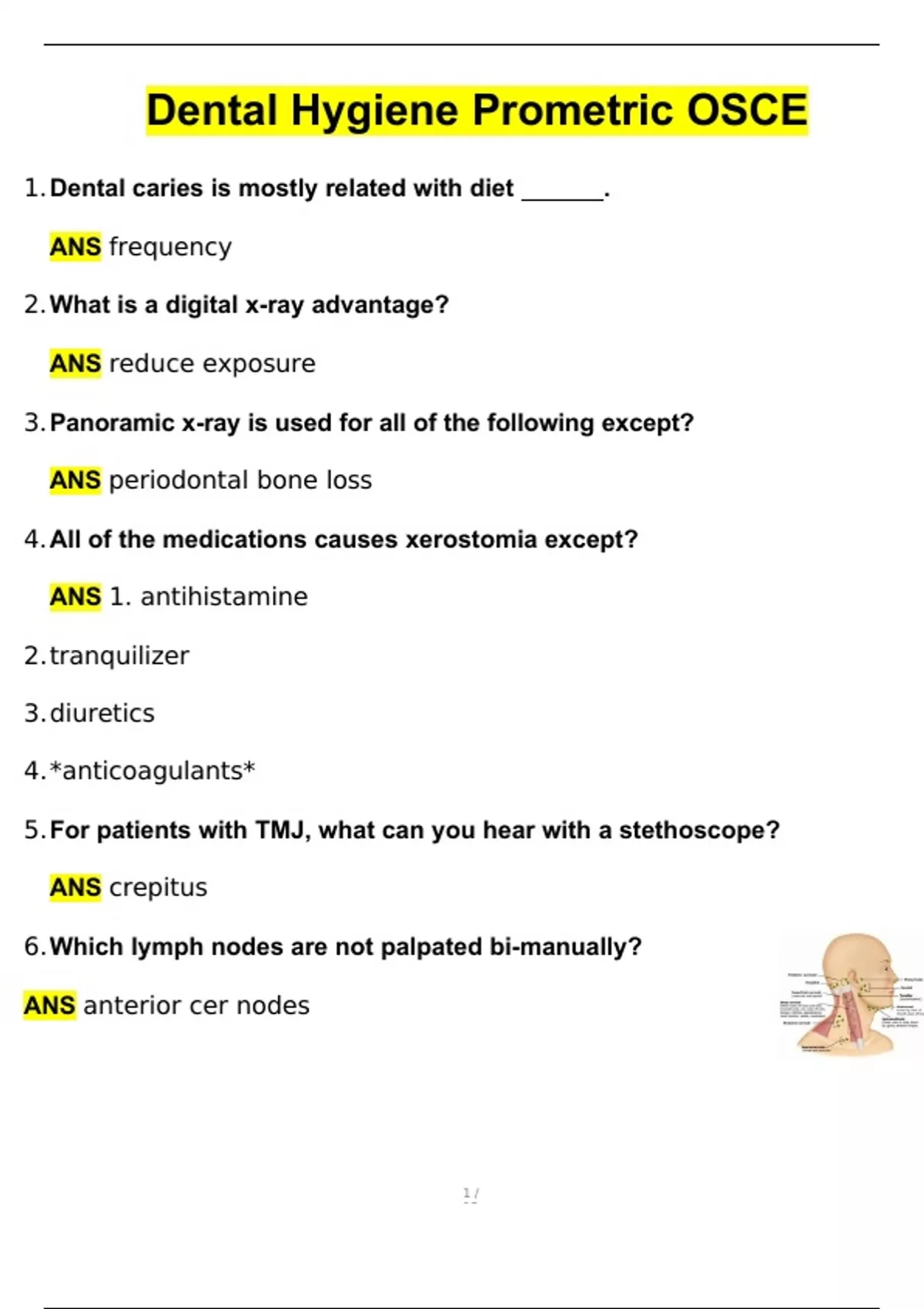 Dental Hygiene Prometric OSCE Questions and Answers (2024 / 2025 ...