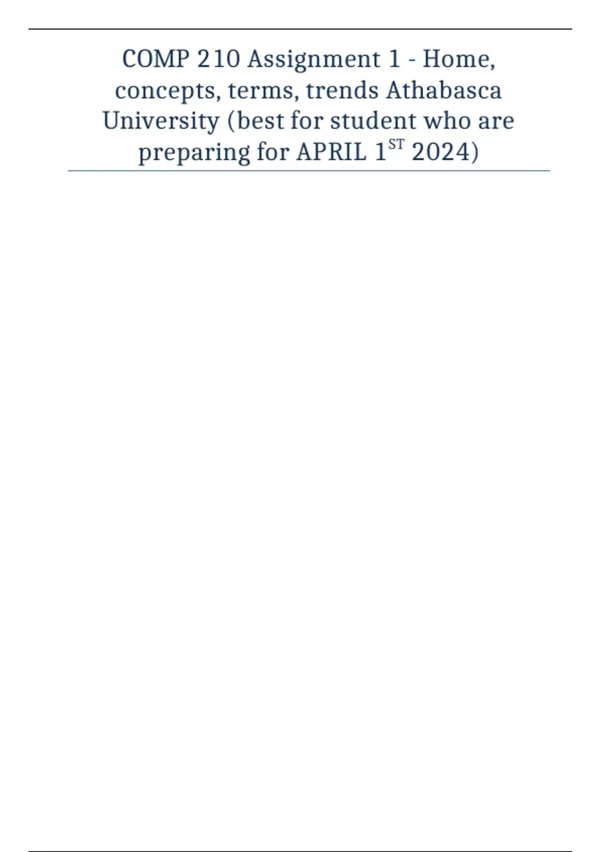 COMP 210 Assignment 1 - Home, concepts, terms, trends Athabasca ...