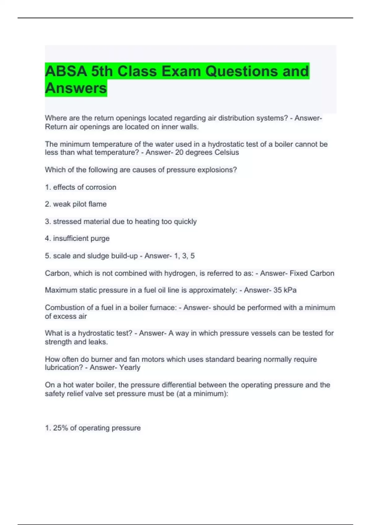 ABSA 5th Class Exam Questions and Answers 2024 - ABSA - Stuvia US