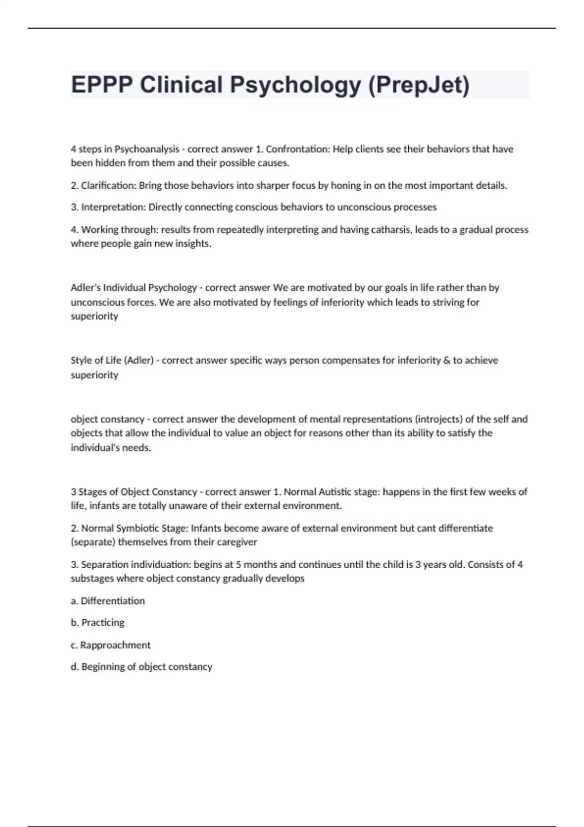 EPPP Clinical Psychology (PrepJet) Case Study #1 - EPPP - Stuvia UK