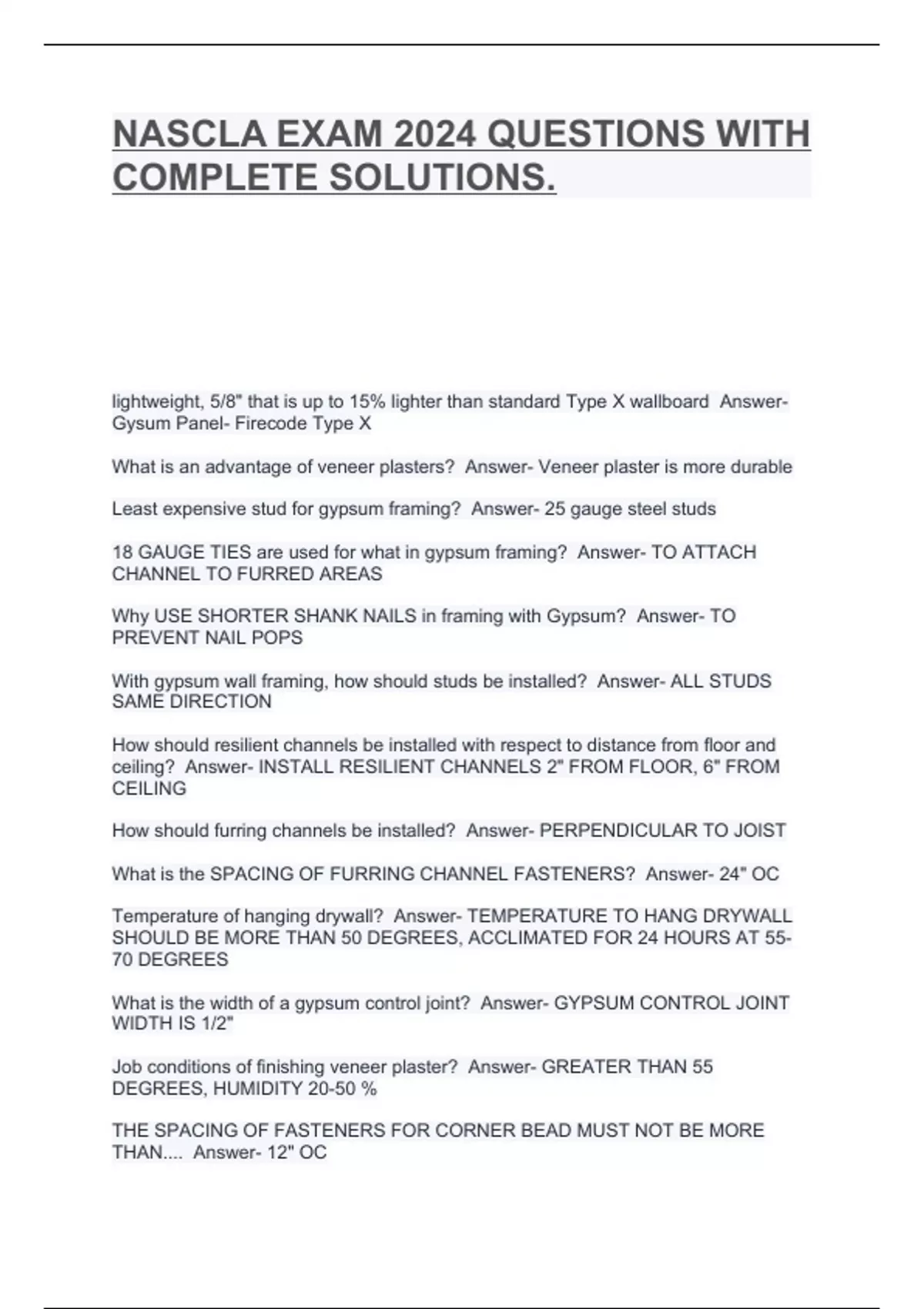 NASCLA EXAM 2024 QUESTIONS WITH COMPLETE SOLUTIONS. - NASCLA - Stuvia US