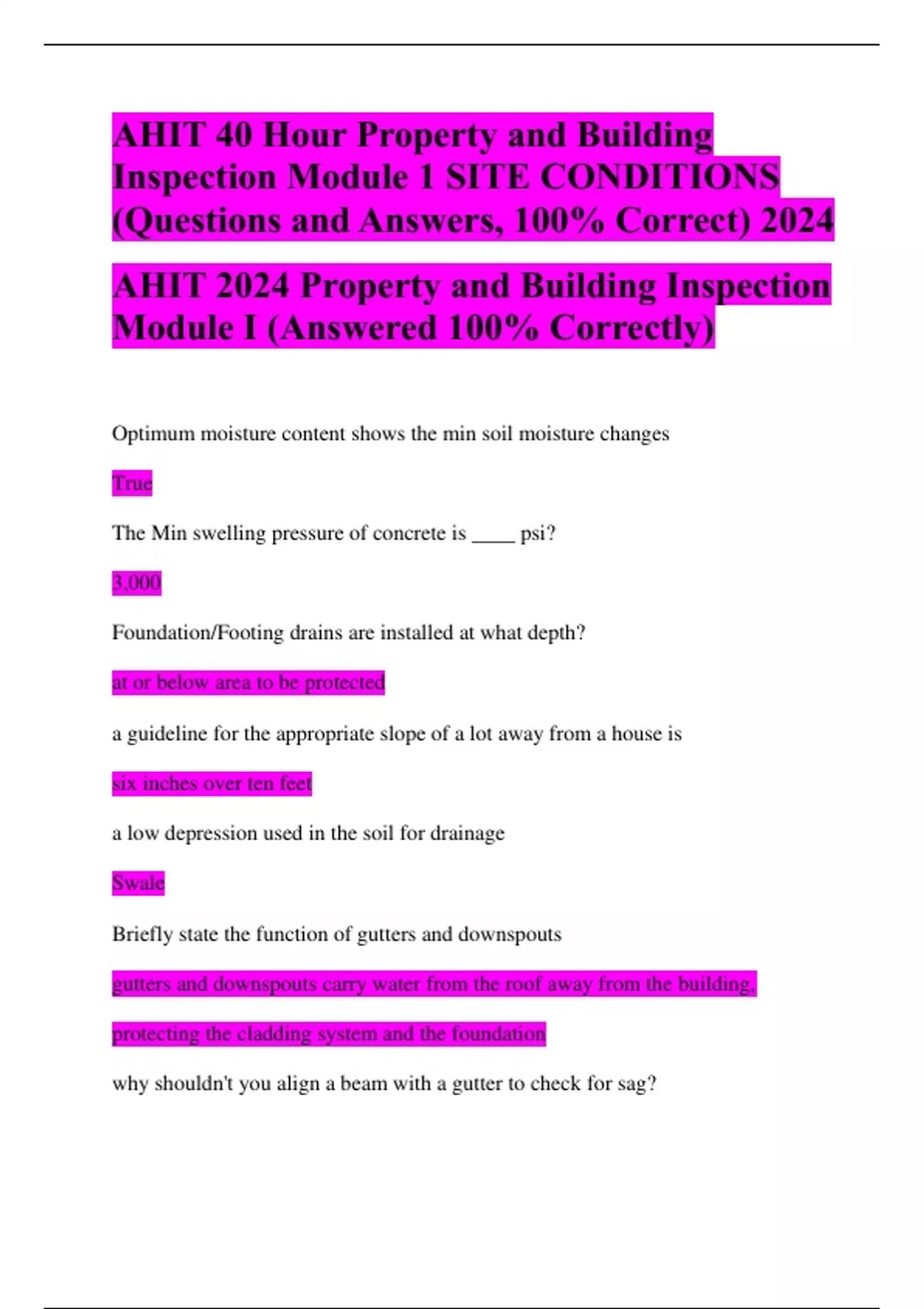 Property and Building Inspection Module II|Building and Property ...