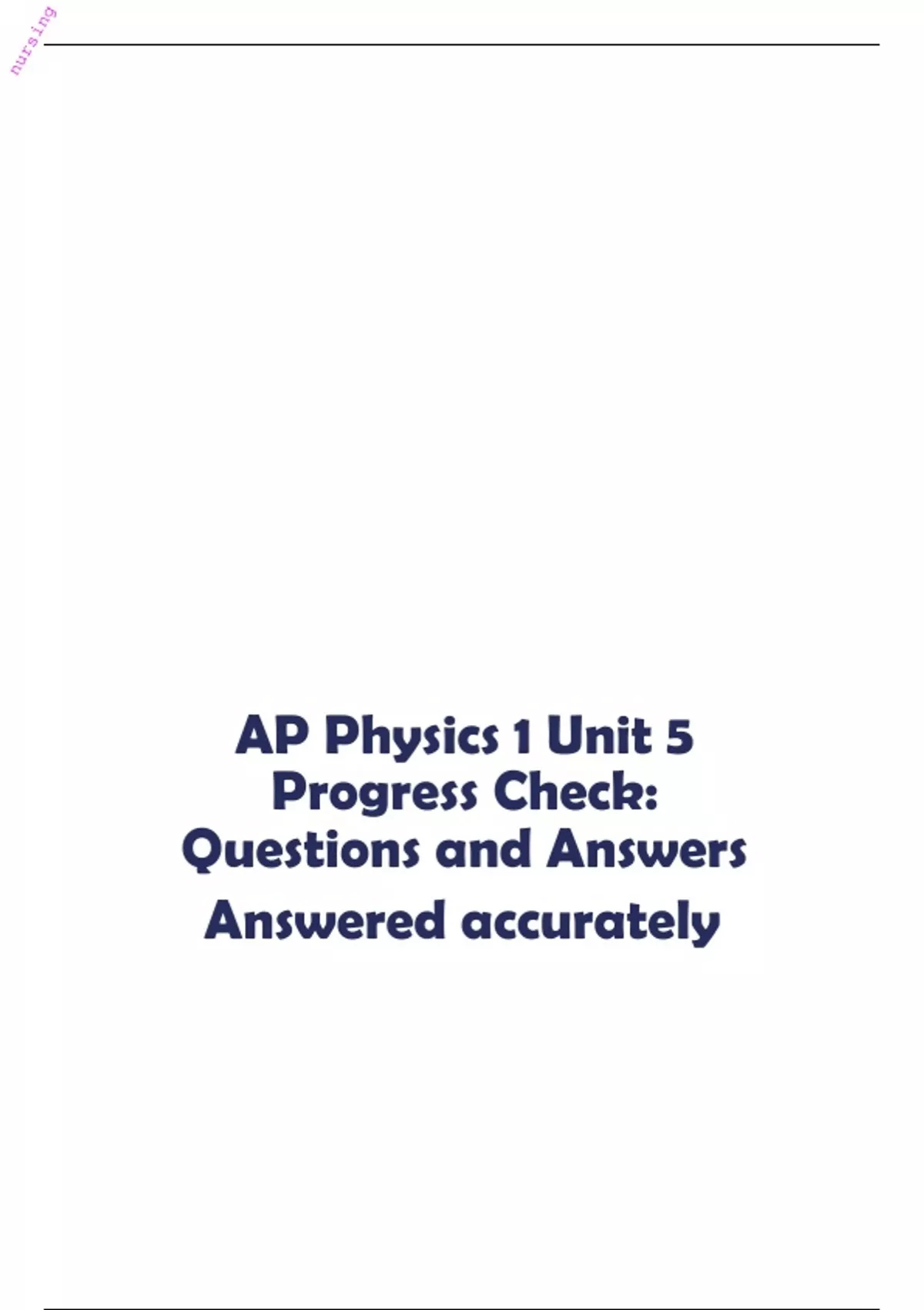AP Physics 1 – Unit 5 (Momentum and Impulse) College Board ...