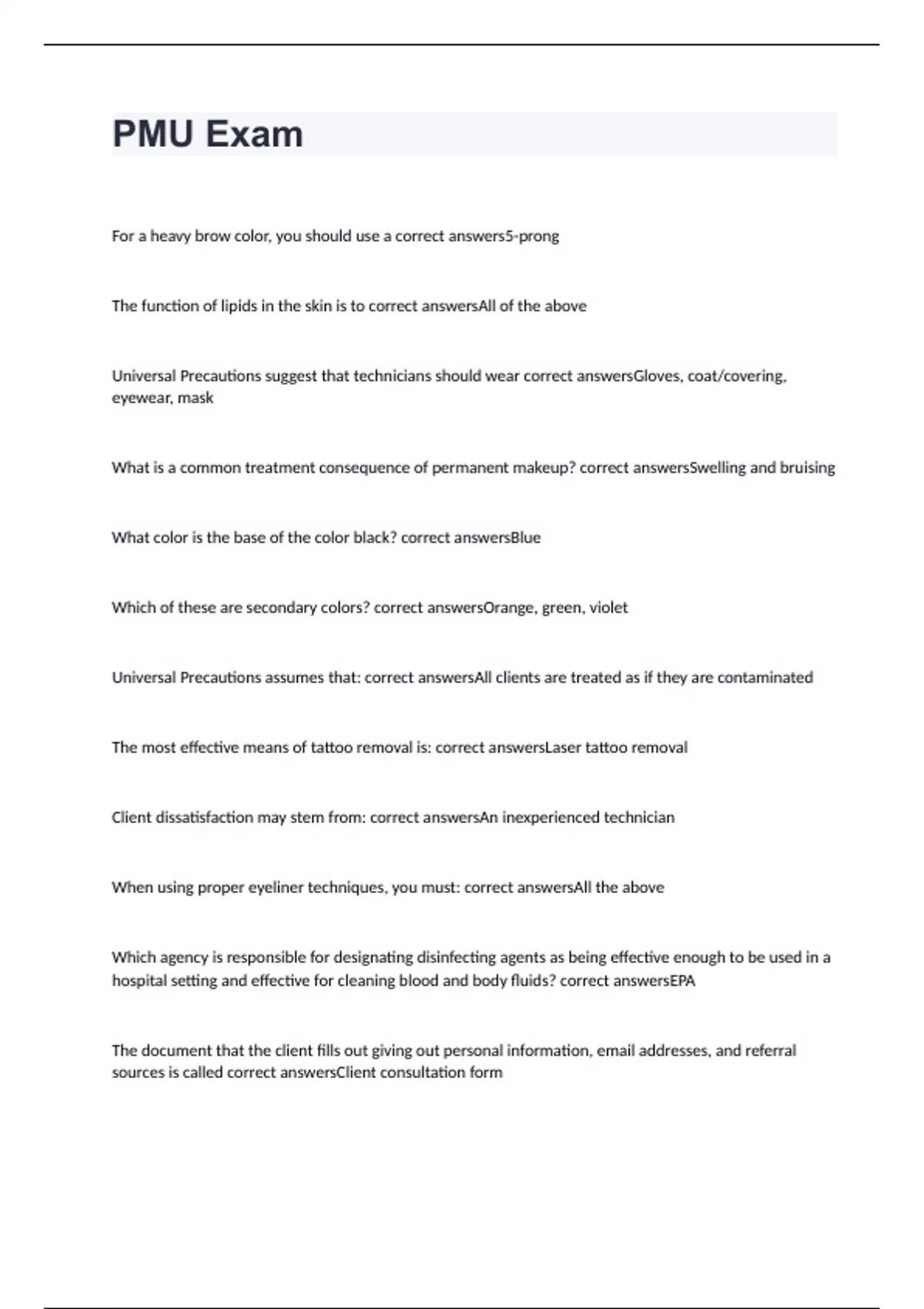 PMU Exam 2024 with complete solutions - PMU Ex - Stuvia US