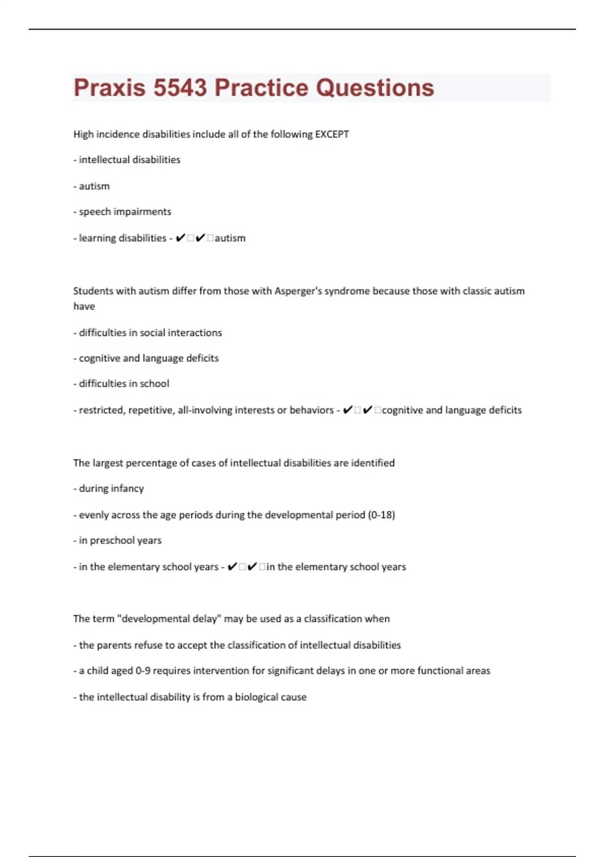 Praxis 5543|253 Practice Questions With 100% Correct Answers|86 Pages ...