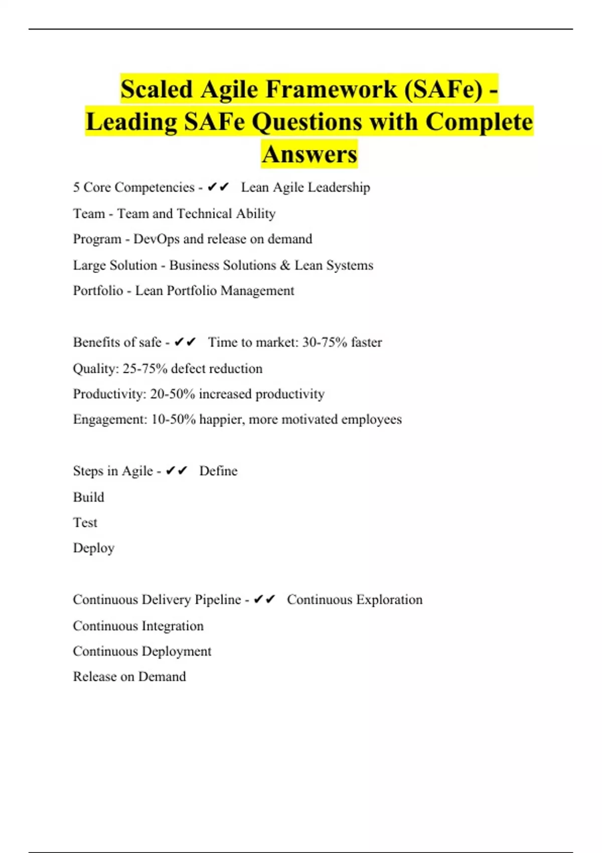Scaled Agile Framework (SAFe) - Leading SAFe Questions with Complete Answers - Scaled Agile ...