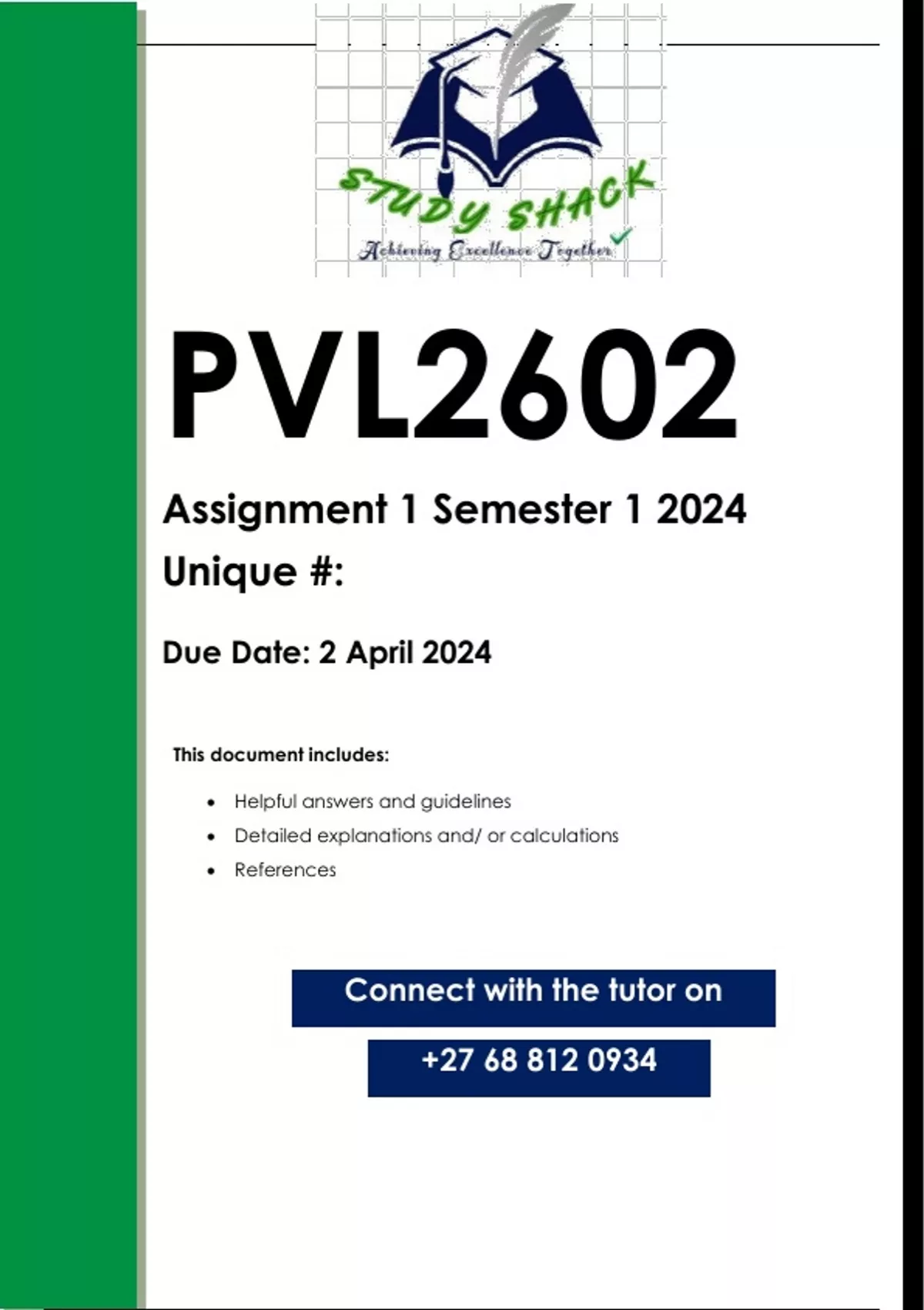 PVL2602 Assignment 1 (QUALITY ANSWERS) Semester 1 2024 - Law of ...