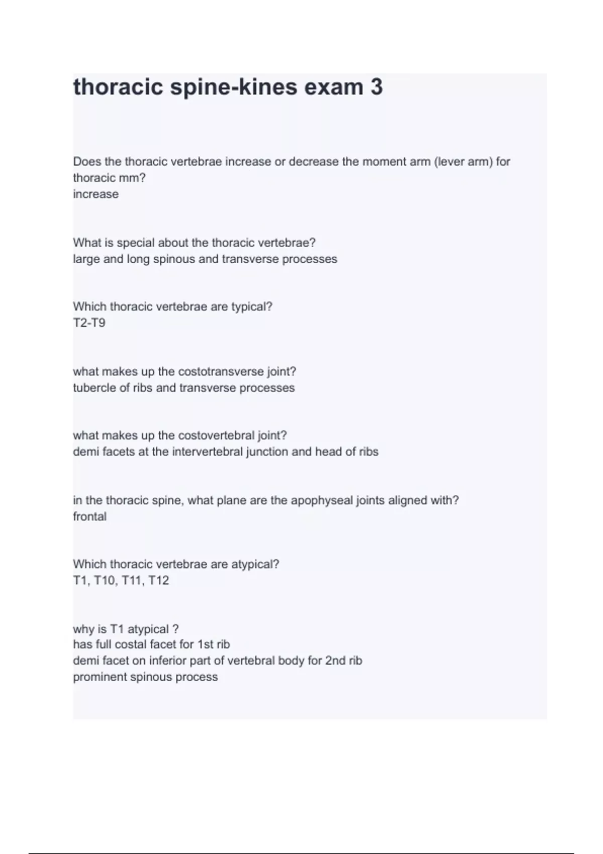 thoracic spine-kines exam 3 Does the thoracic vertebrae increase or ...