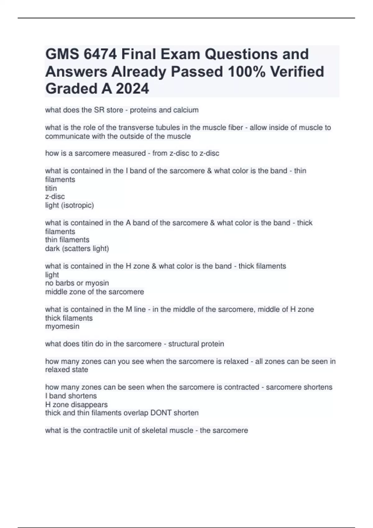 GMS 6474 Final Exam Questions and Answers Already Passed 100% Verified Graded A 2024 - GMS 6474 ...