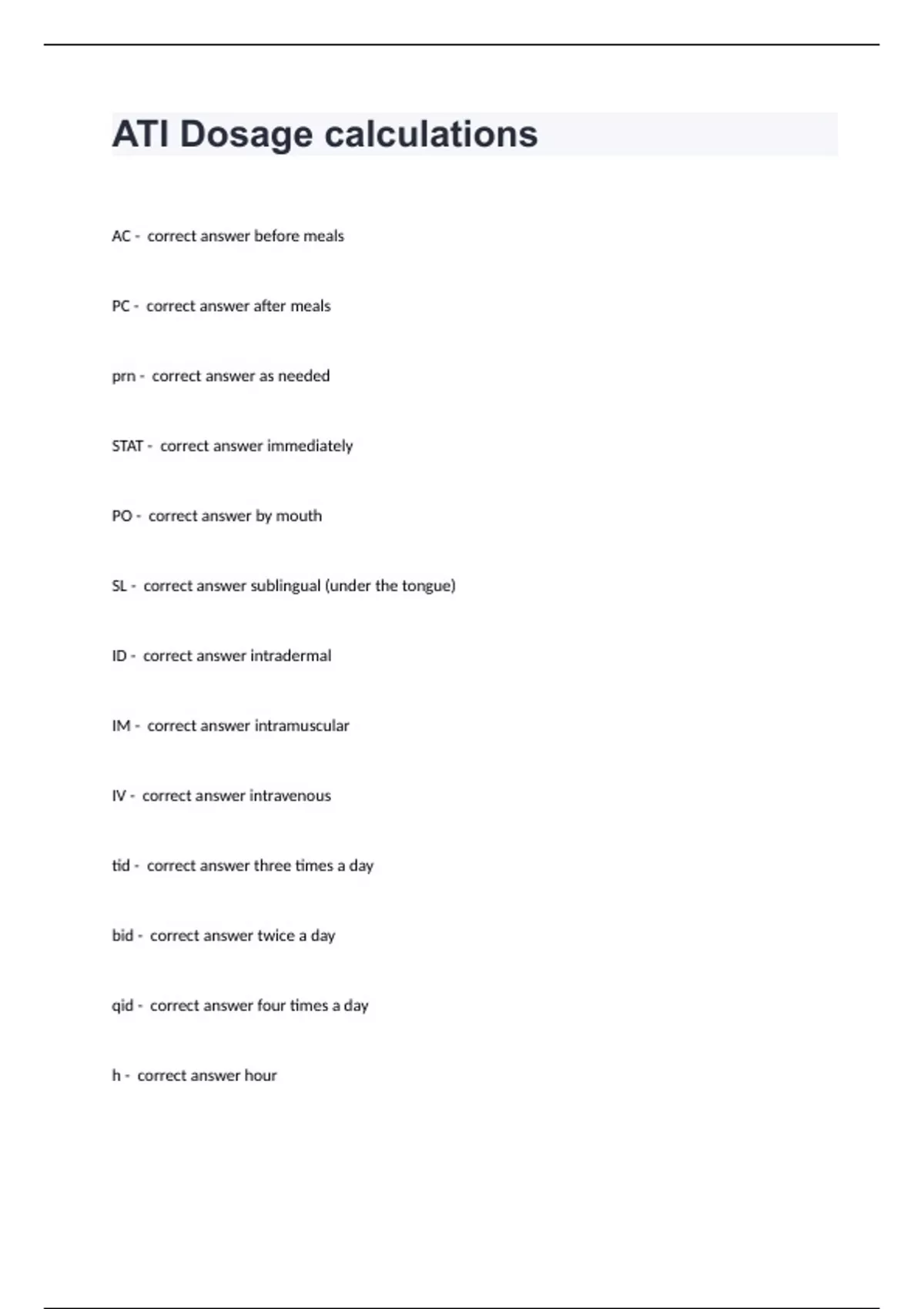 ATI Dosage calculations with answers 2024/2025 - ATI Dosage ...