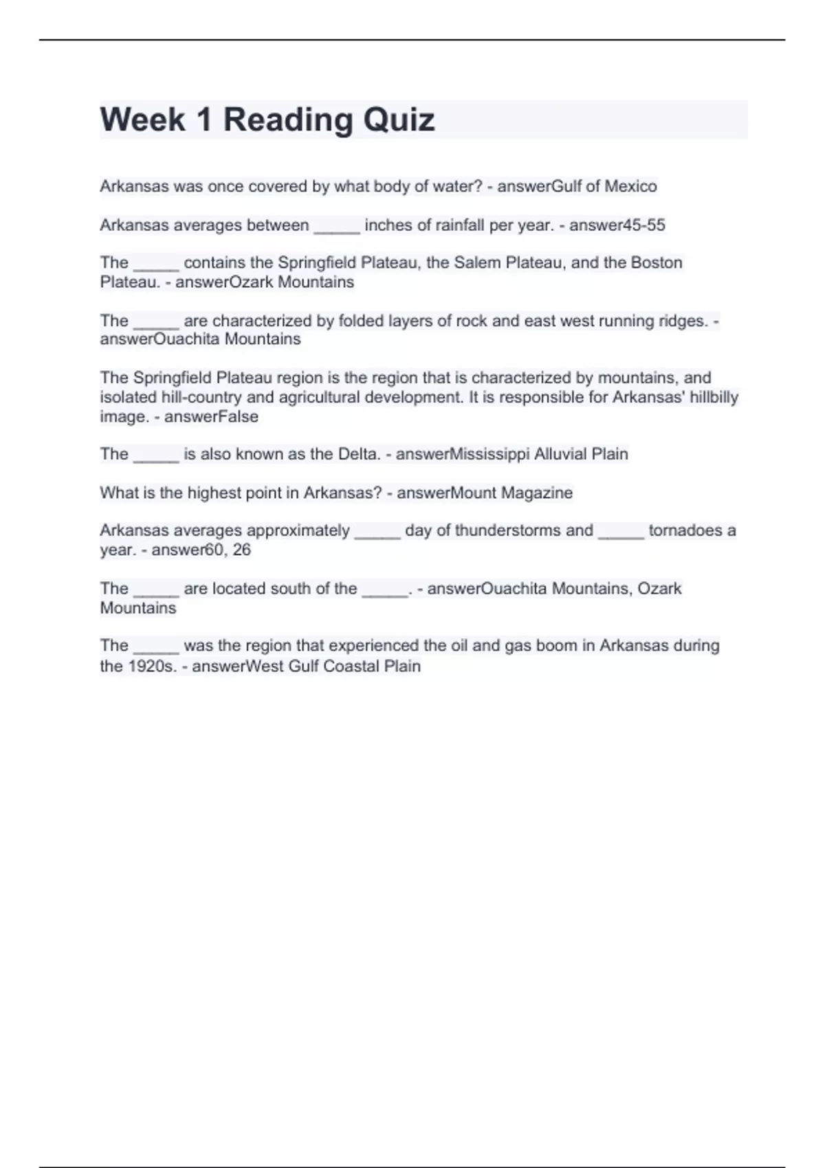 ARKANSAS FOUNDING OF READING EXAM BUNDLE SET 2024 - Stuvia US