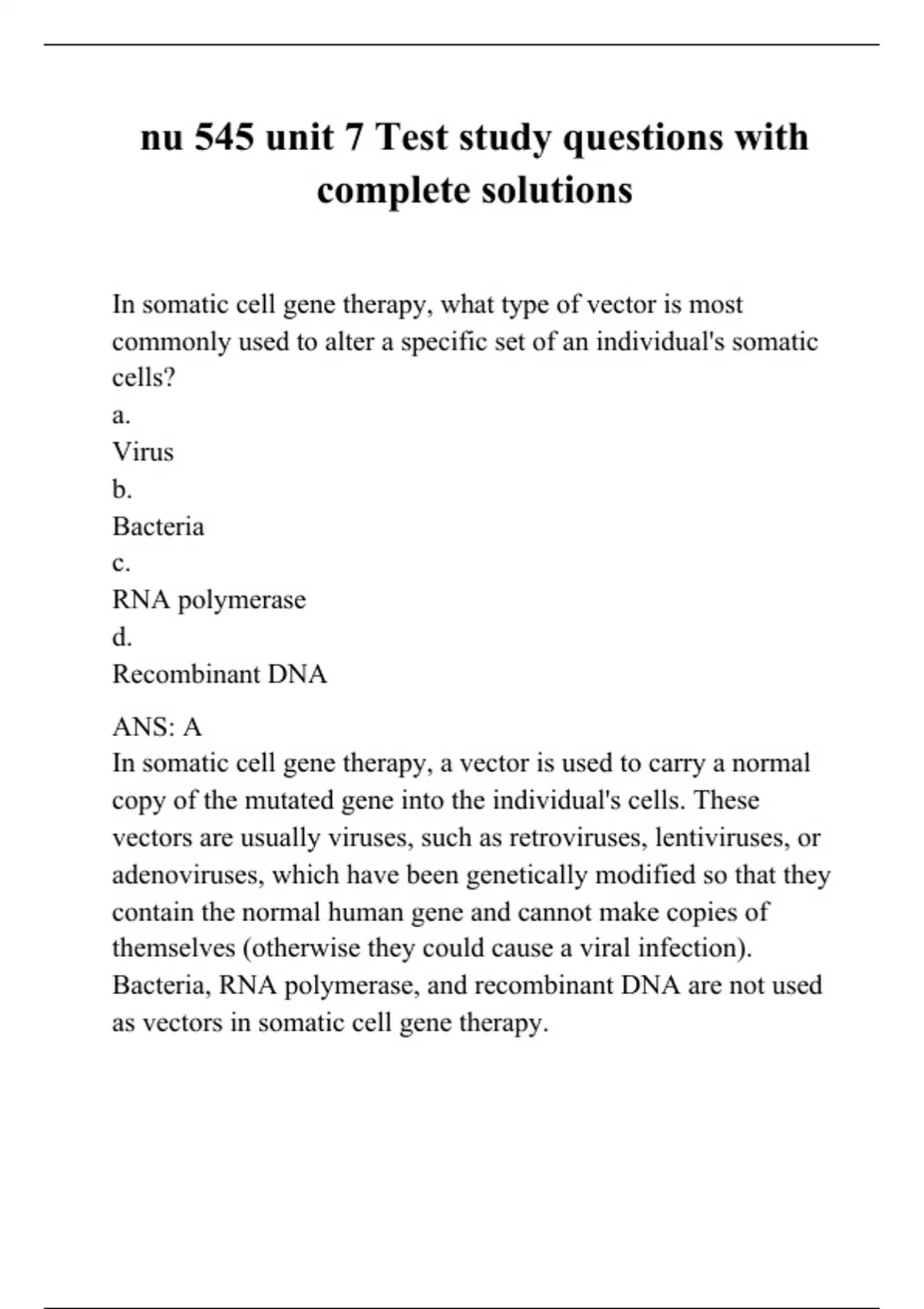 nu 545 unit 7 Test study questions with complete solutions - Nu 545 ...