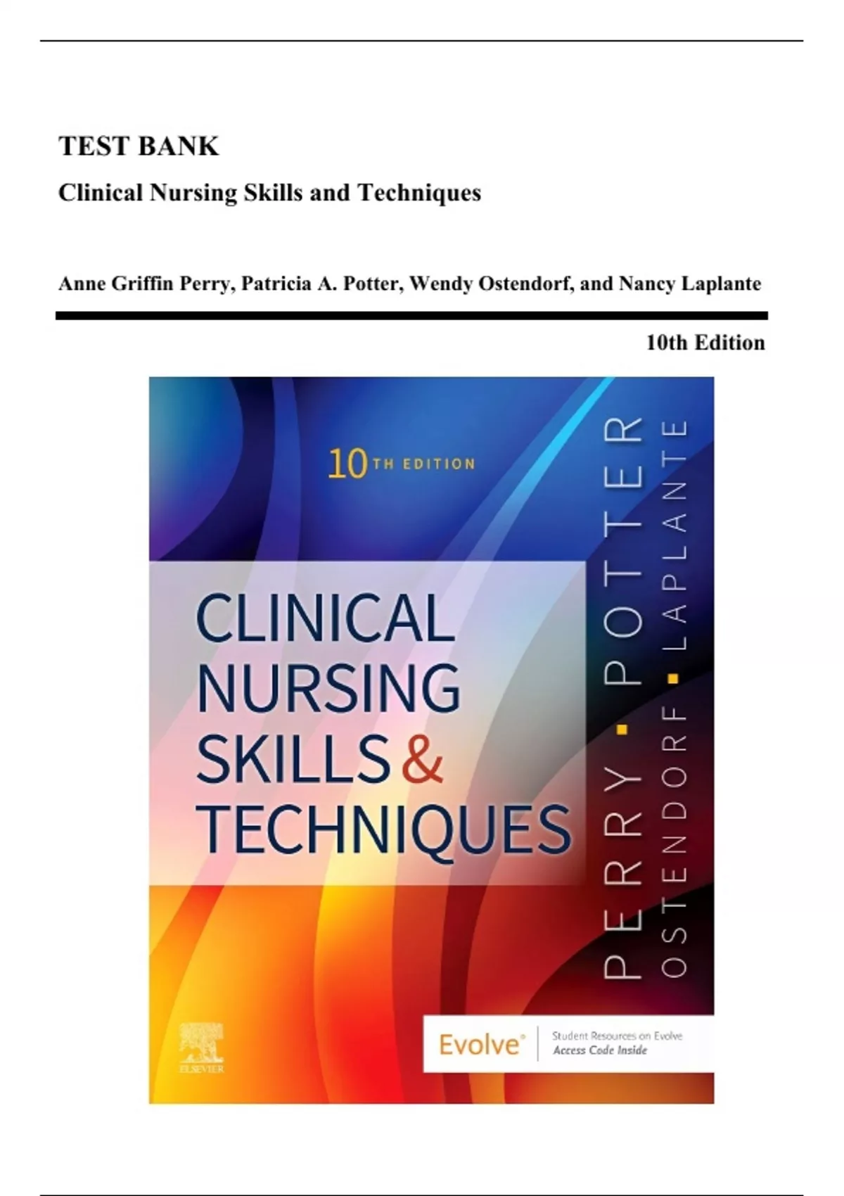 Test Bank For Clinical Nursing Skills and Techniques, 10th Edition ...