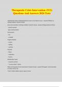 Therapeutic Crisis Intervention (TCI) Questions And Answers 2024 Tests ...