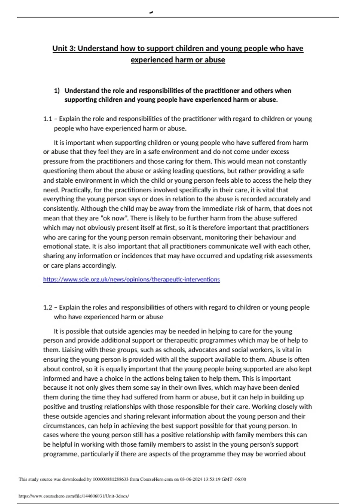 Unit 3: Understand how to support children and young people who have ...