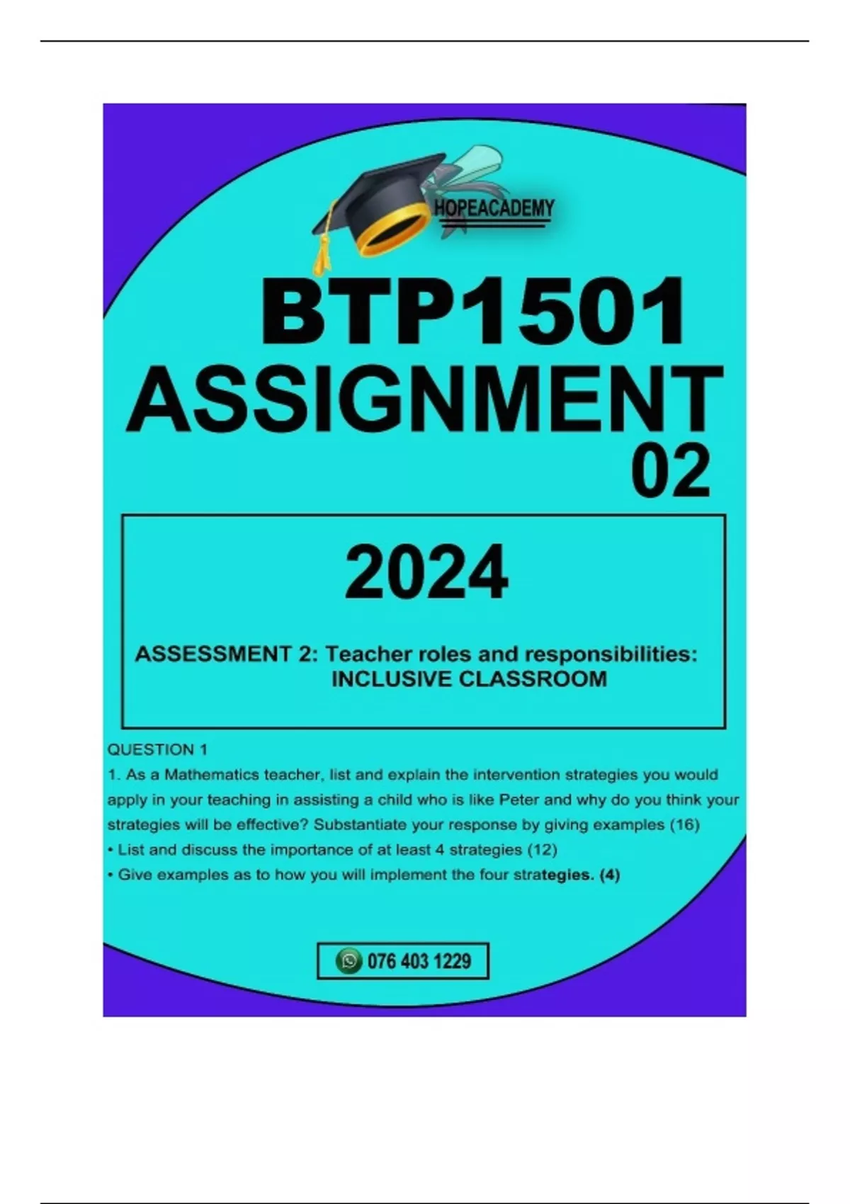 BPT1501 ASSIGNMENT 02 DUE 2024 ALL QUESTIONS WELL ANSWERED - BPT1501 ...