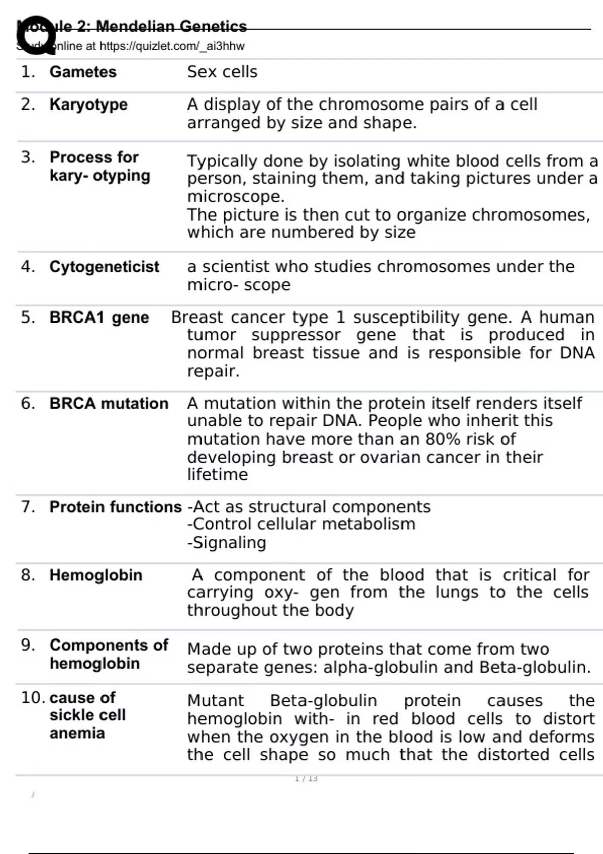 BIOD 210 Module 2 Study guide Mendelian Genetics (Portage learning ...
