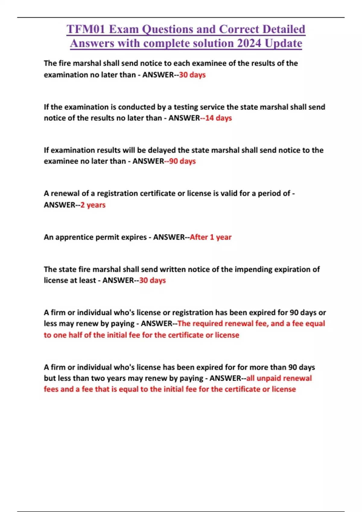 TFM01 Exam Questions and Correct Detailed Answers with complete ...