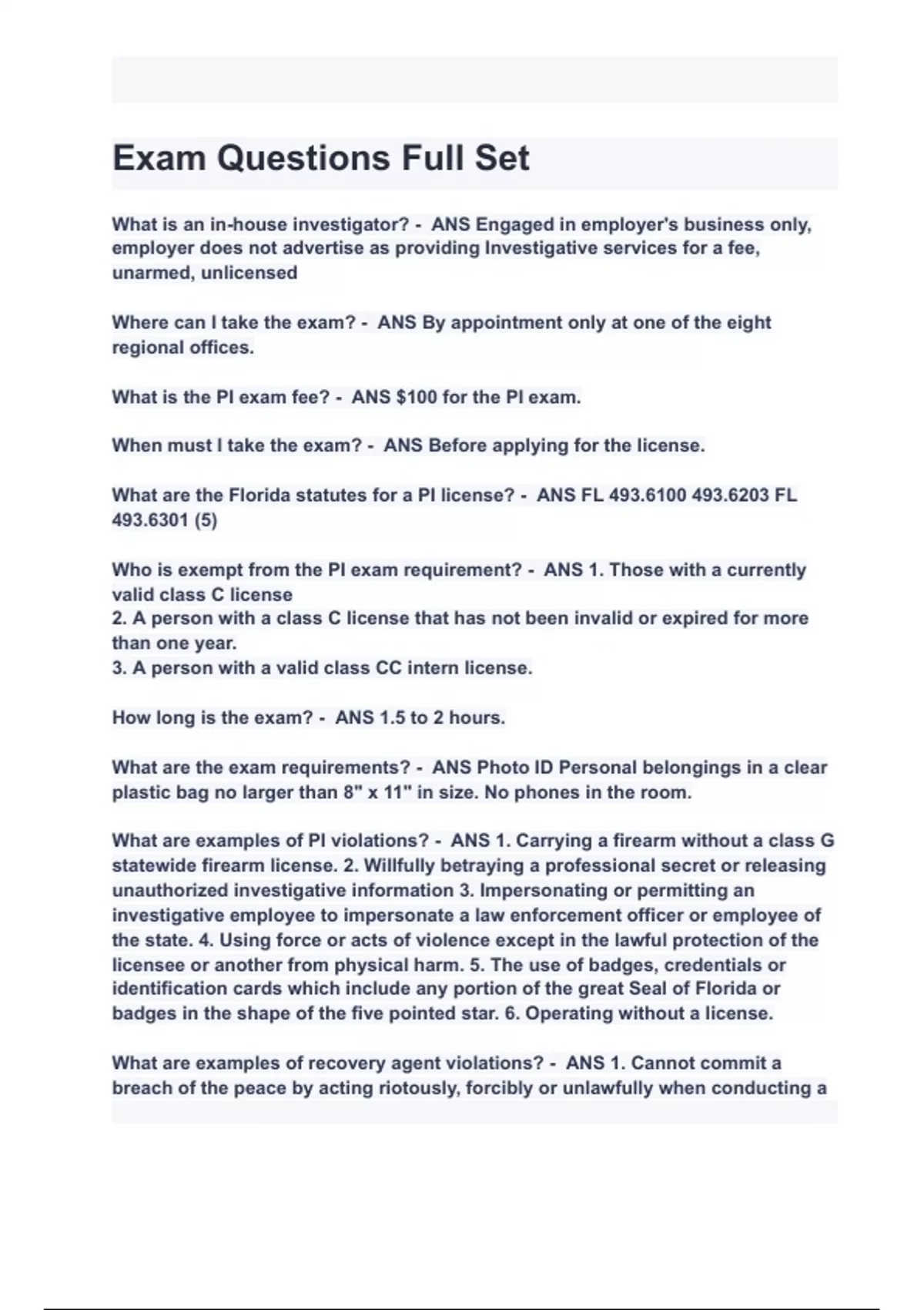 Exam Questions Full Set with complete solutions 2024/2025( A+ GRADED ...