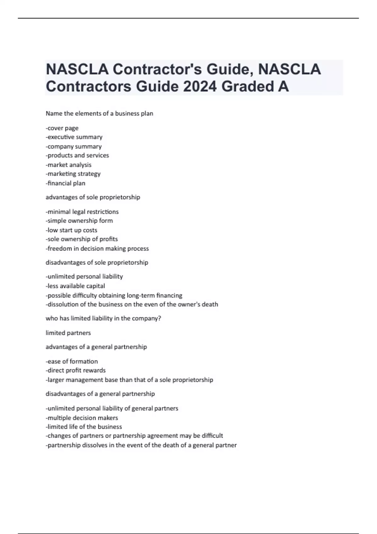 NASCLA Contractor's Guide, NASCLA Contractors Guide 2024 Graded A ...