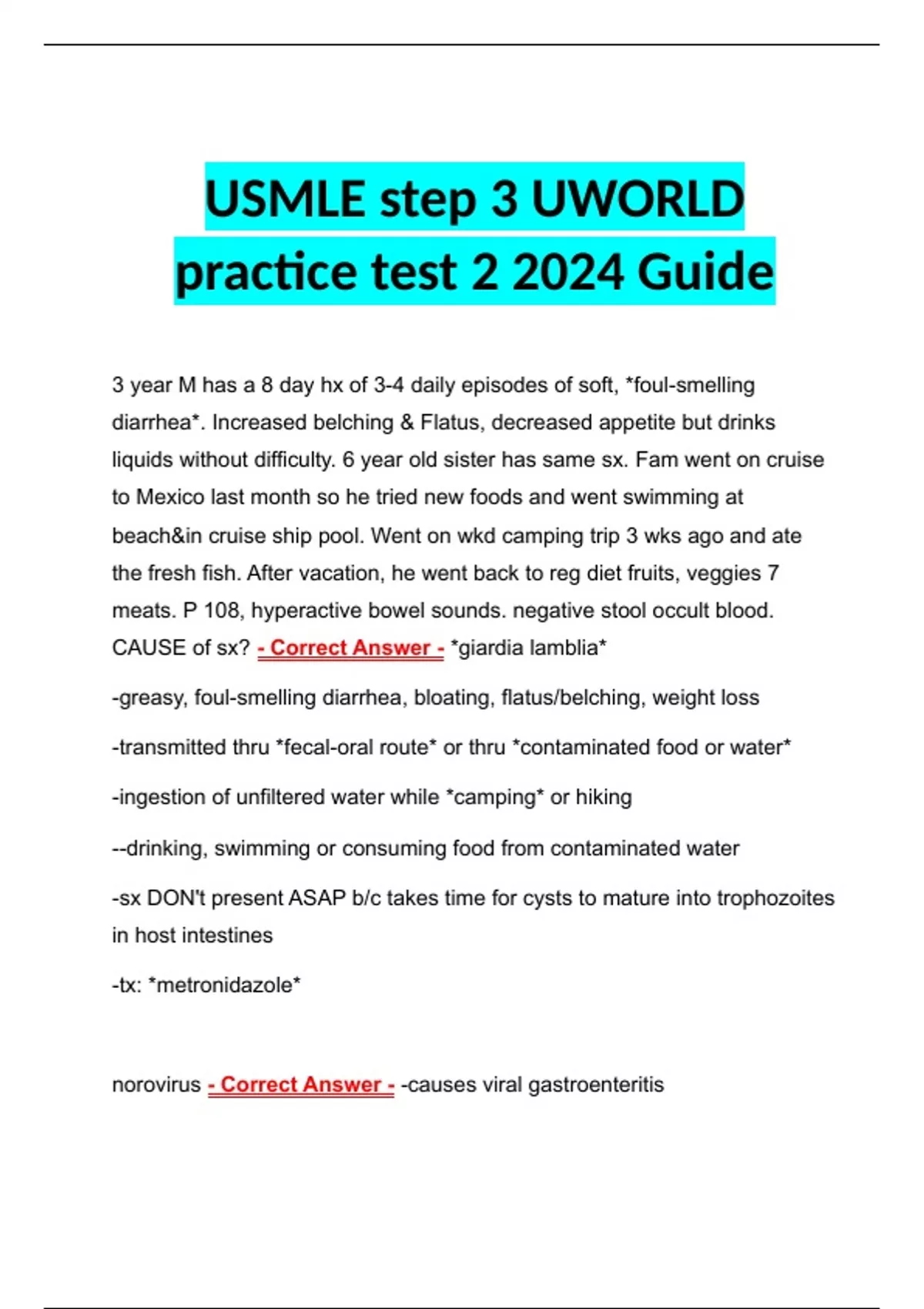 Usmle Step 3 Uworld Practice Test 2 2024 Guide Usmle Stuvia Us