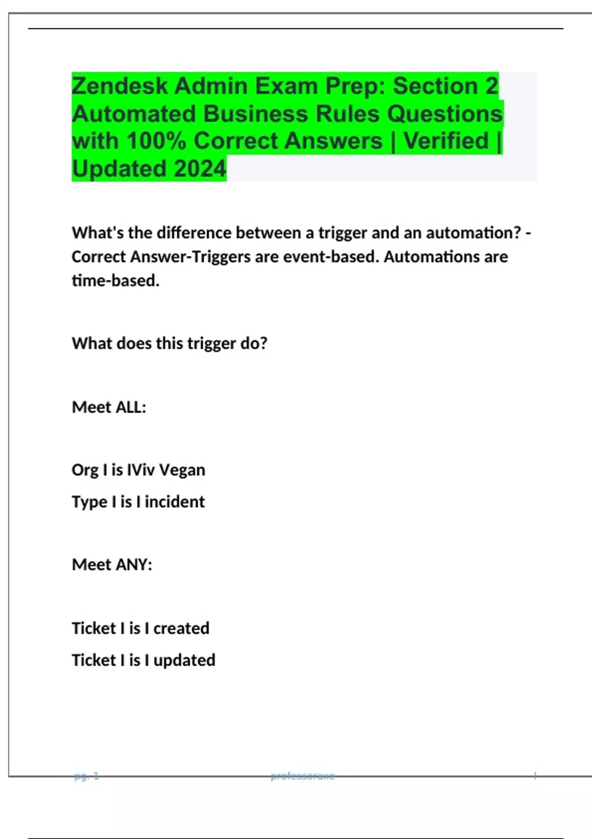 Zendesk Admin Exam Prep: Section 2 Automated Business Rules Questions ...