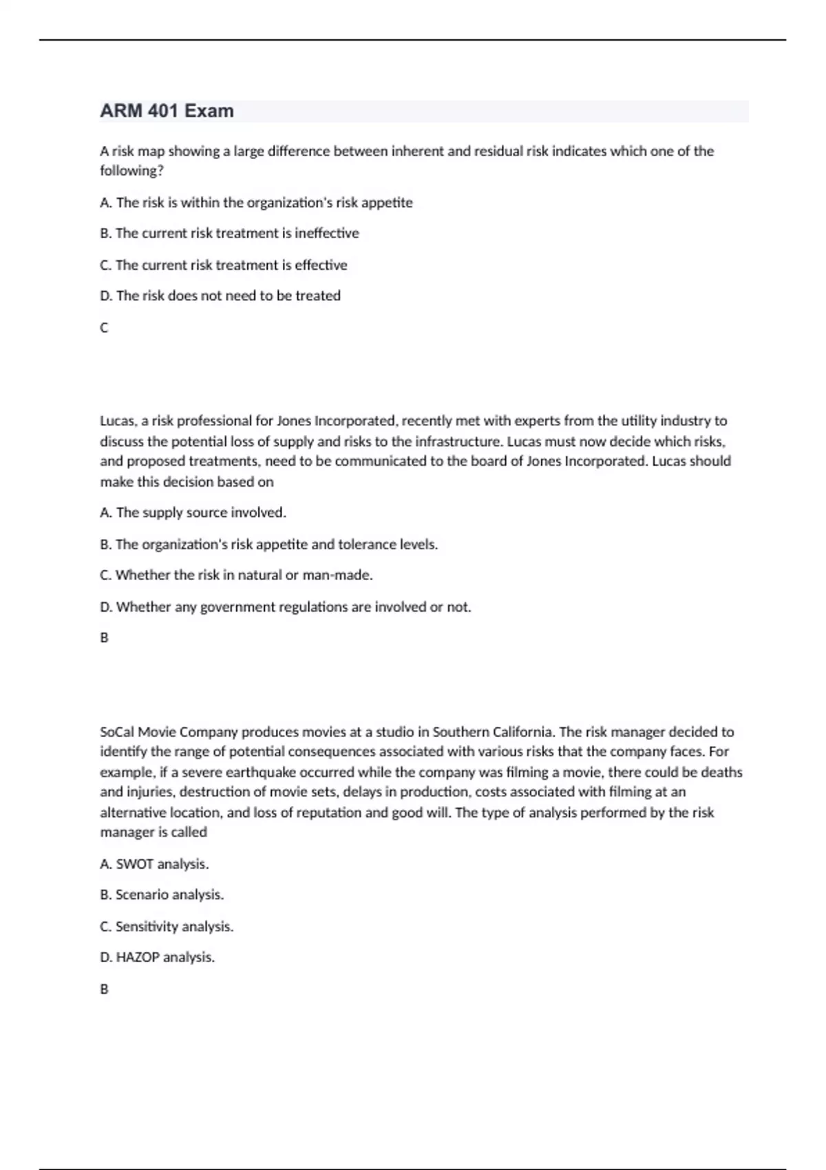 ARM 401 Exam with 400+ questions and answers latest update 2025 - ARM ...