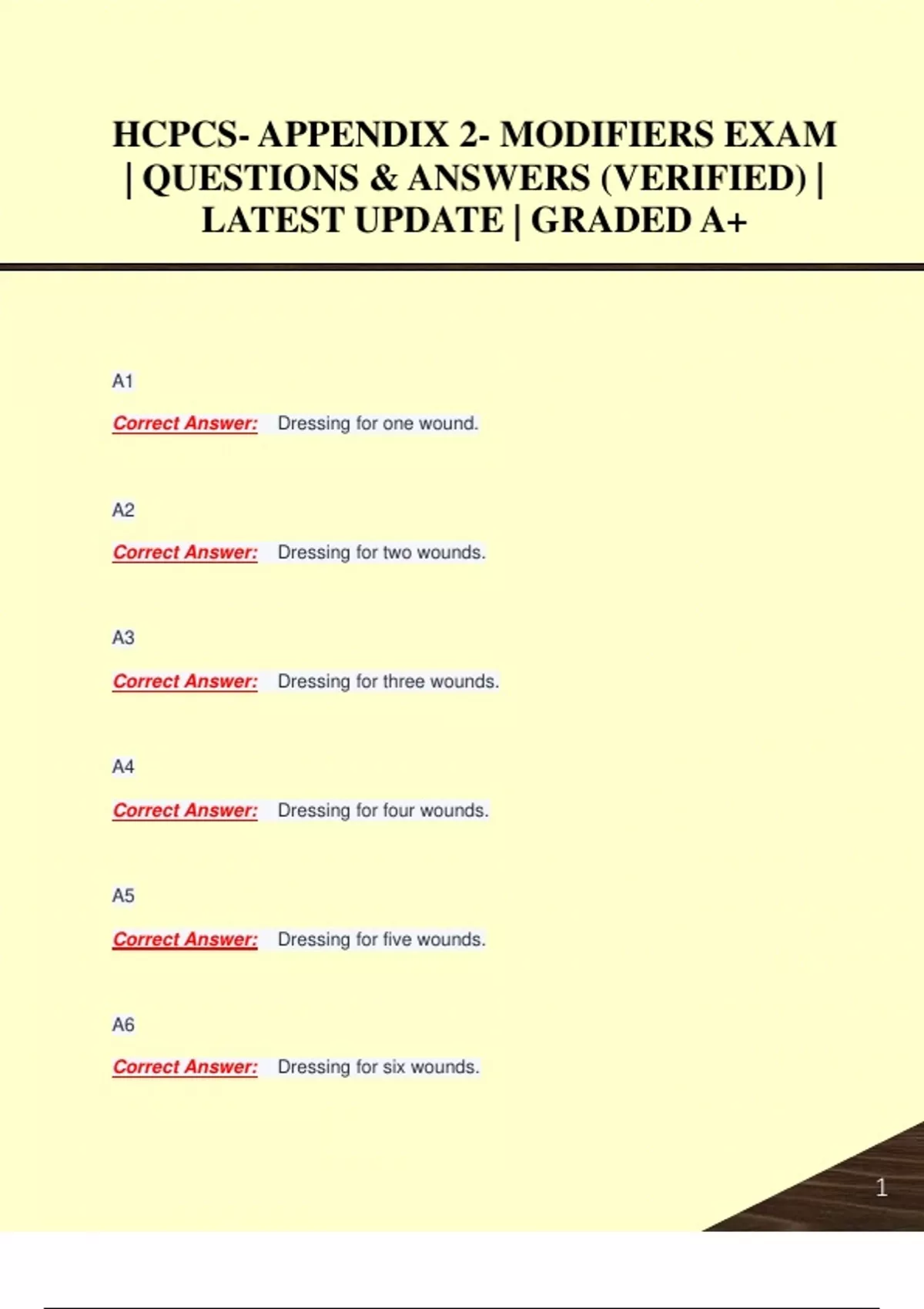 HCPCS- APPENDIX 2- MODIFIERS EXAM | QUESTIONS & ANSWERS (VERIFIED ...