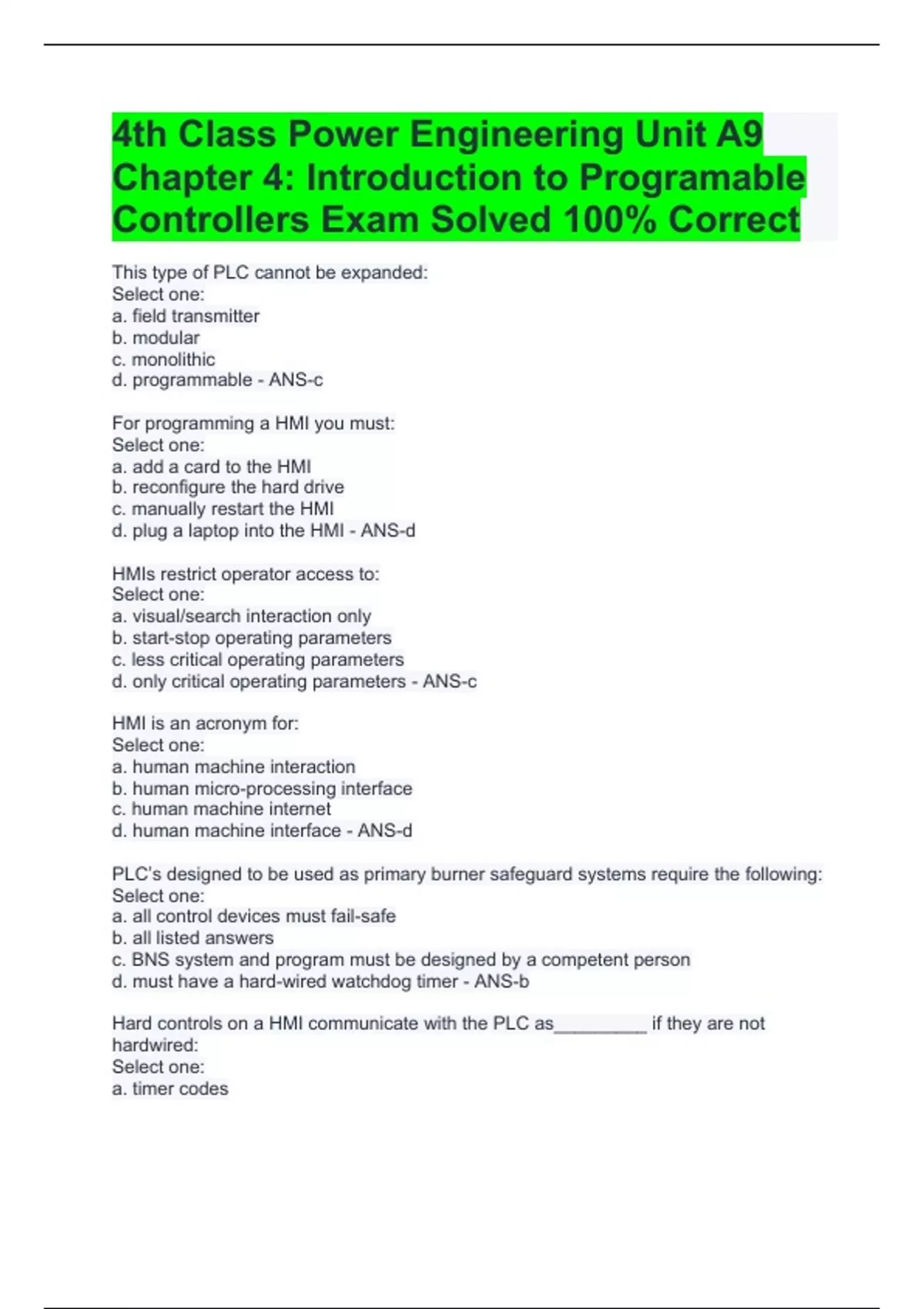 4th Class Power Engineering Unit A9 Chapter 4: Introduction to ...