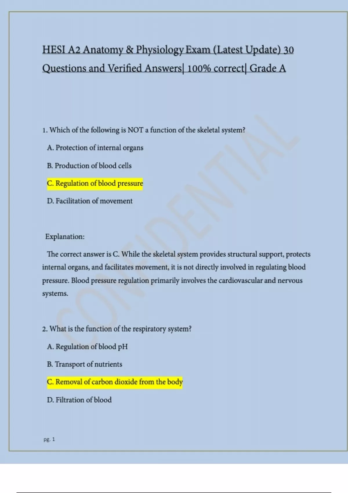 HESI A2 Anatomy & Physiology Exam (Latest Update 2024) 30 Questions and ...