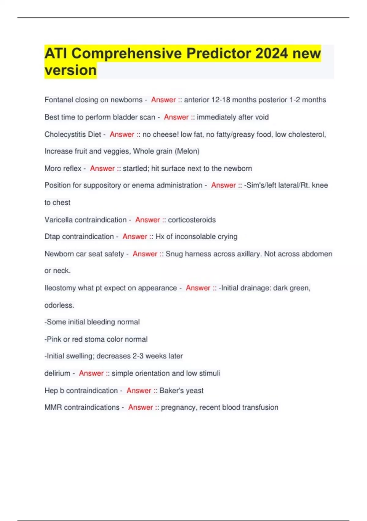 ATI Comprehensive Predictor 2024 new version - Ati mental health ...