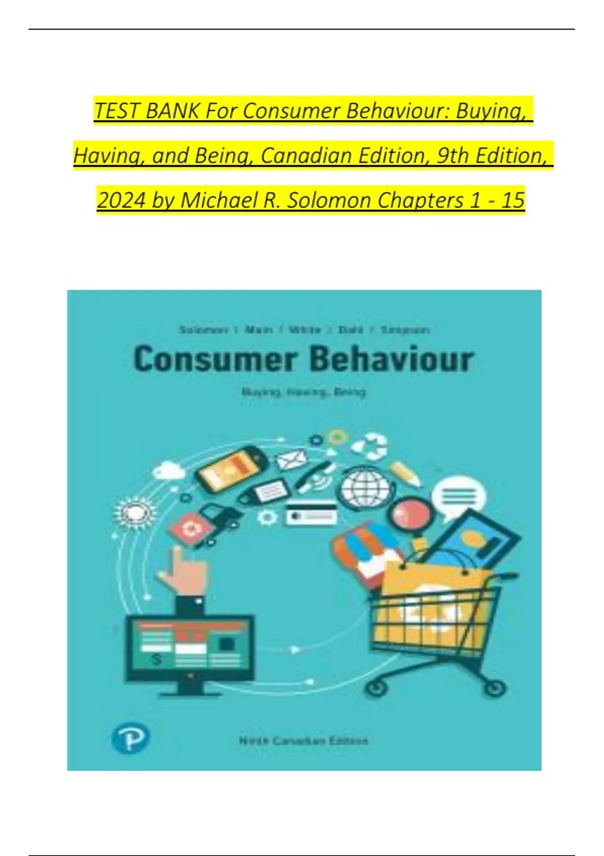 TEST BANK For Consumer Behaviour: Buying, Having, and Being, Canadian ...