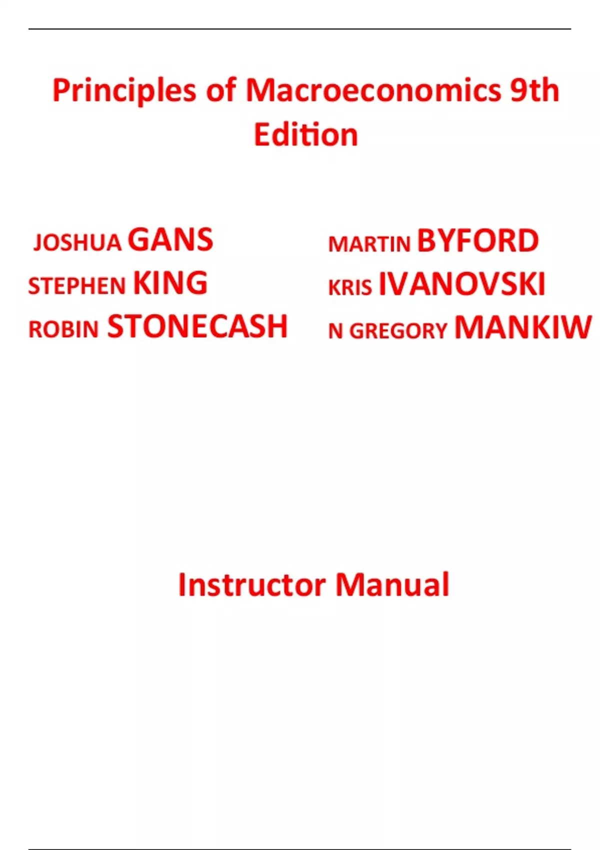 Instructor Manual for Principles of Macroeconomics (Asia Pacific ...