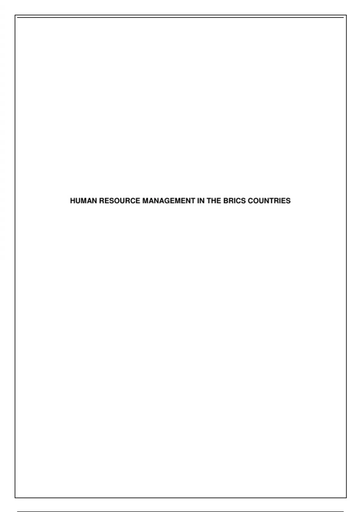 PUB4860 FINAL PORTFOLIO 2023 - HUMAN RESOURCE MANAGEMENT IN THE BRICS ...