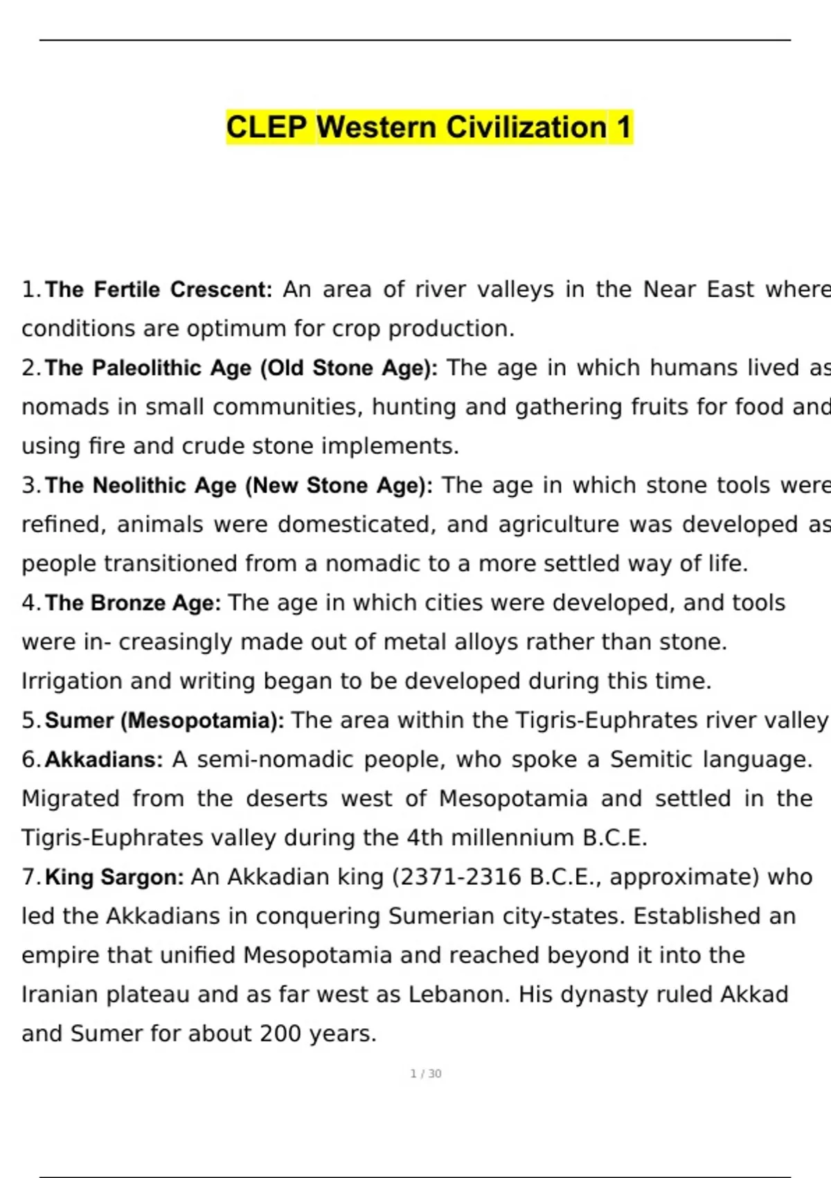 CLEP Western Civilization 1; Test Preparation for the CLEP Western ...