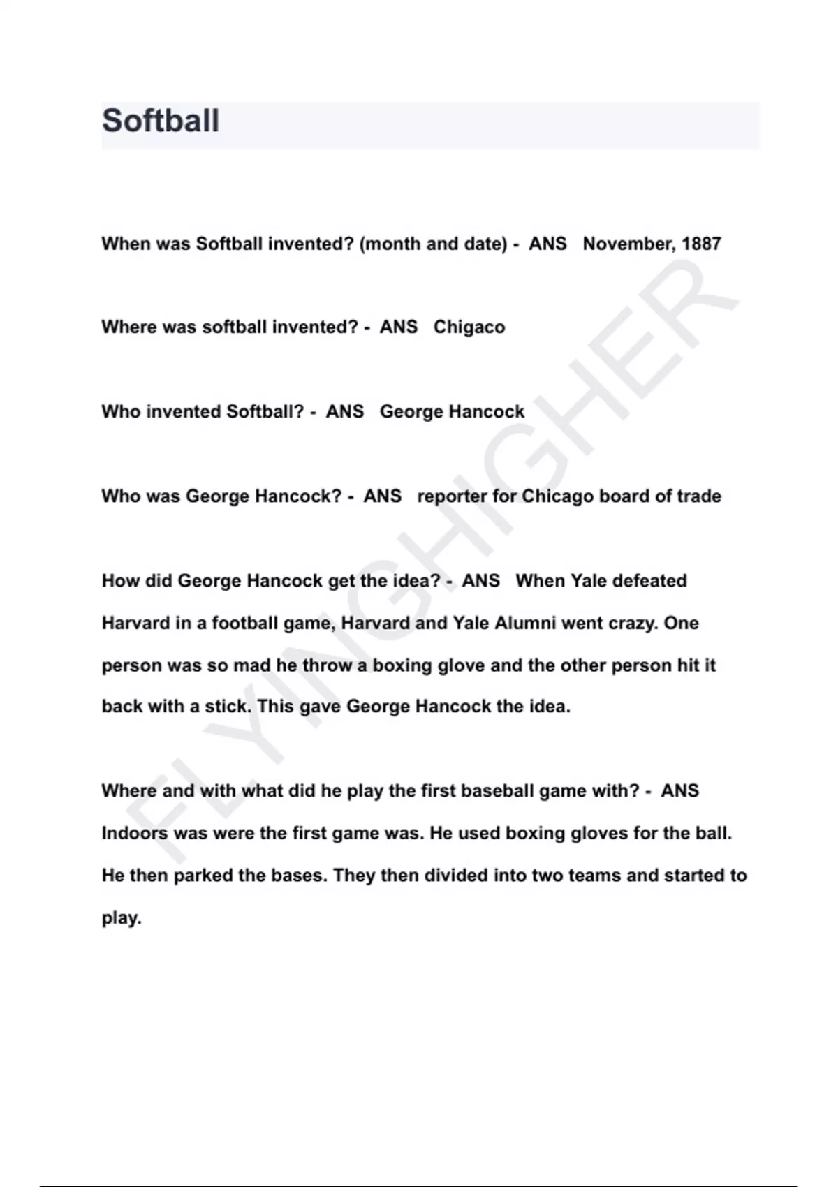 Softball QUESTIONS & ANSWERS 2024 ( A+ GRADED 100% VERIFID) - Softball ...