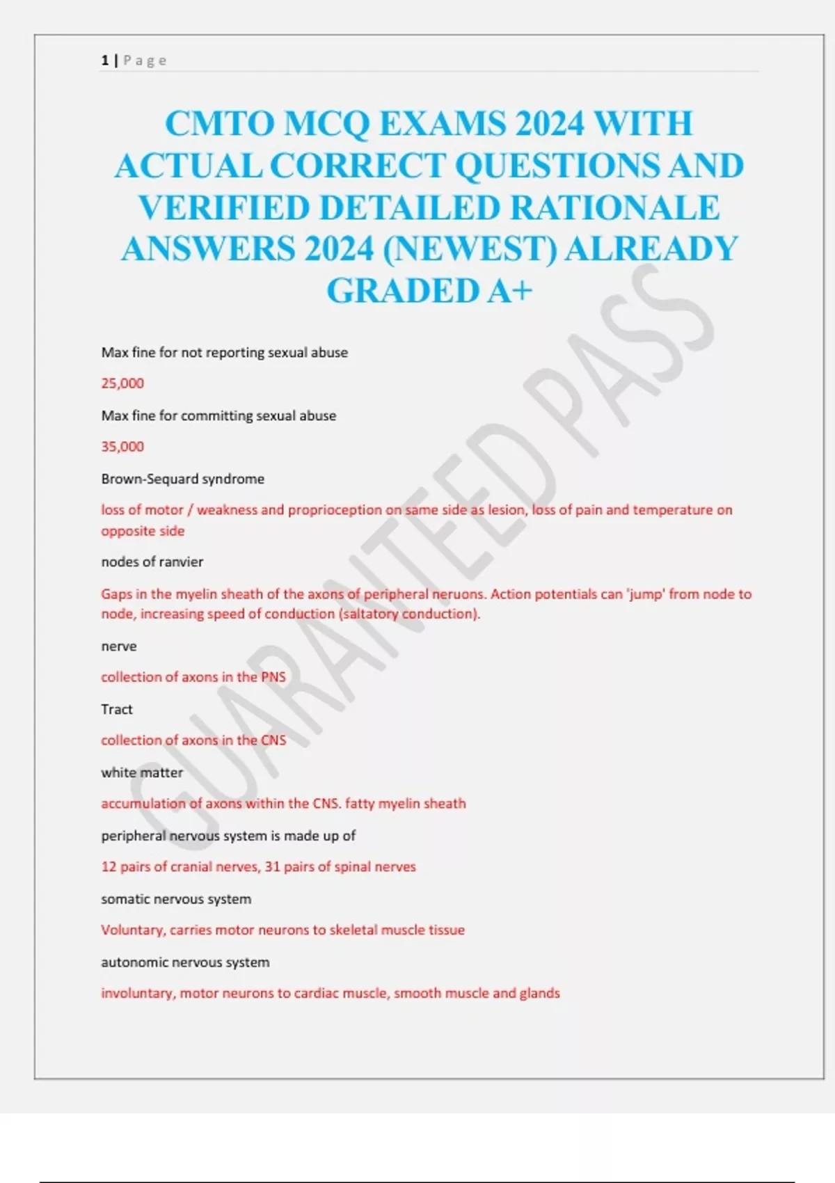 CMTO MCQ EXAMS 2024 WITH ACTUAL CORRECT QUESTIONS AND VERIFIED DETAILED RATIONALE ANSWERS 2024 ...