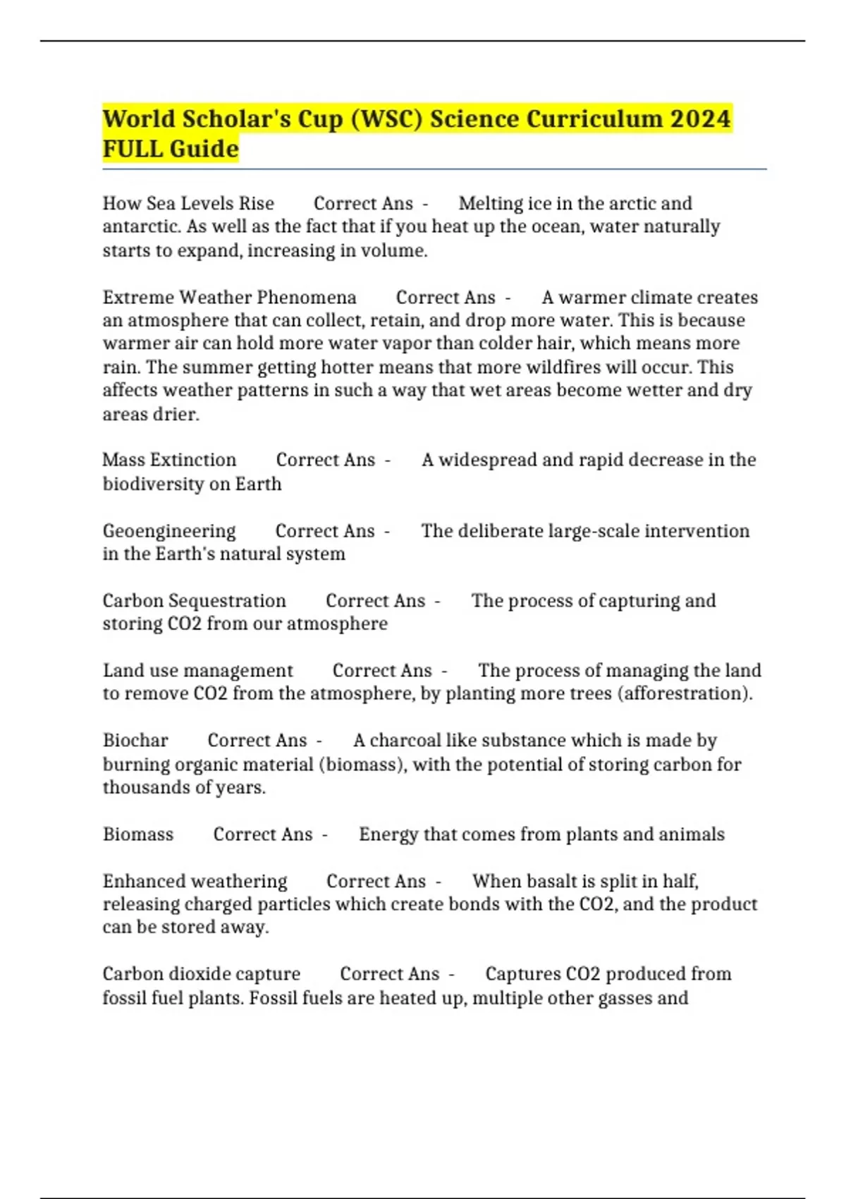 World Scholar's Cup (WSC) Science Curriculum 2024 FULL Guide - WSC ...