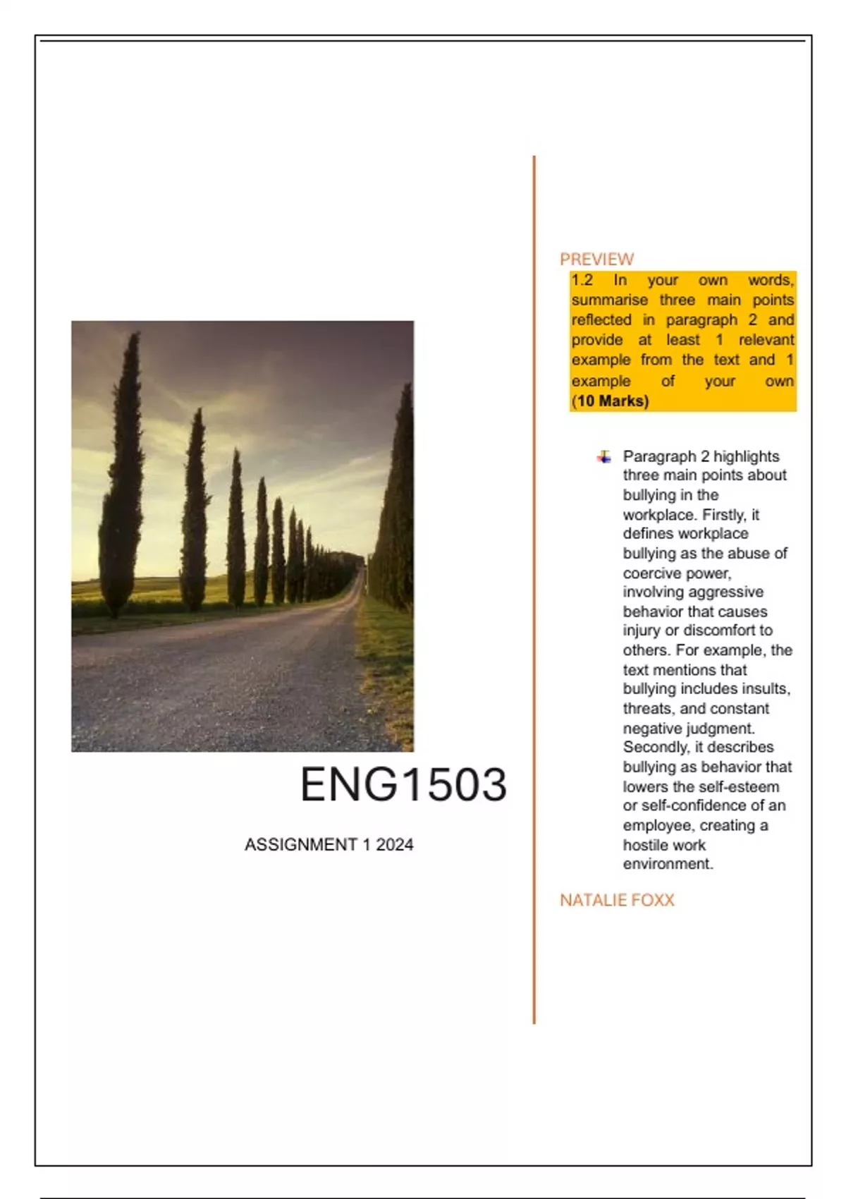 ENG1503 ASSIGNMENT 1 S1 2024 - ENG1503 - Stuvia SA